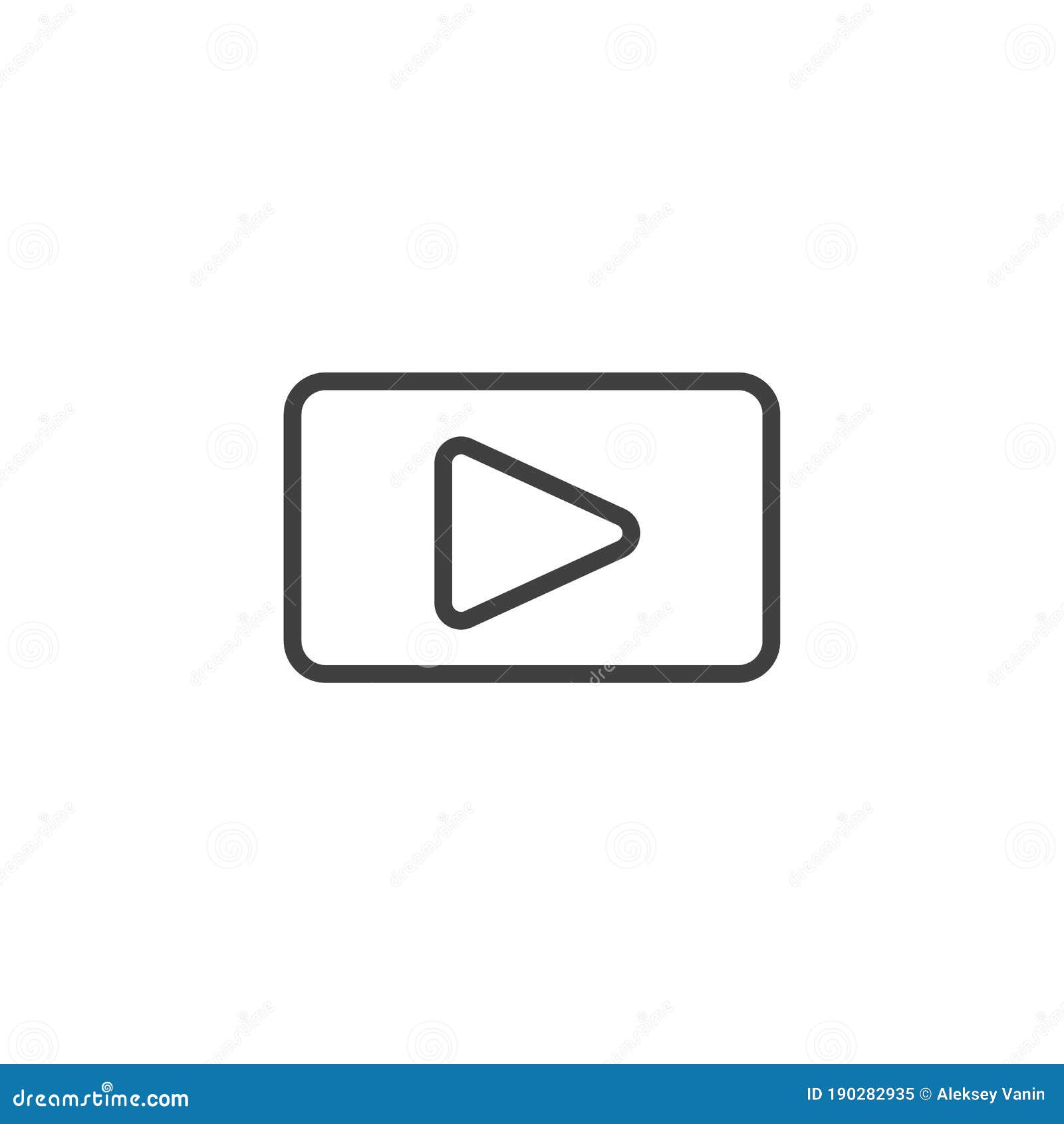 Play Button Square Line Icon Stock Vector - Illustration of button ...