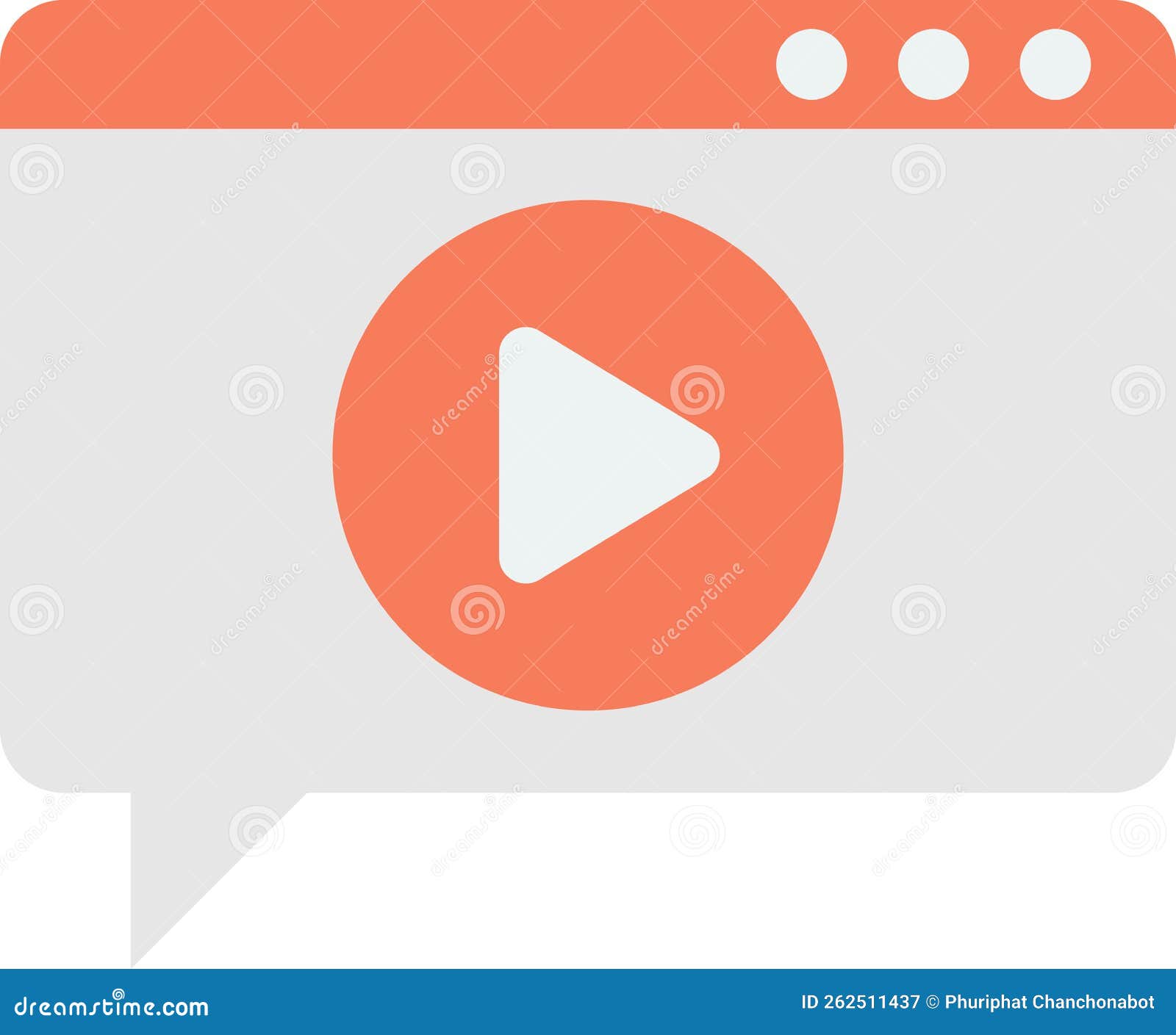 Play Button and Text Box Illustration in Minimal Style Stock Vector ...