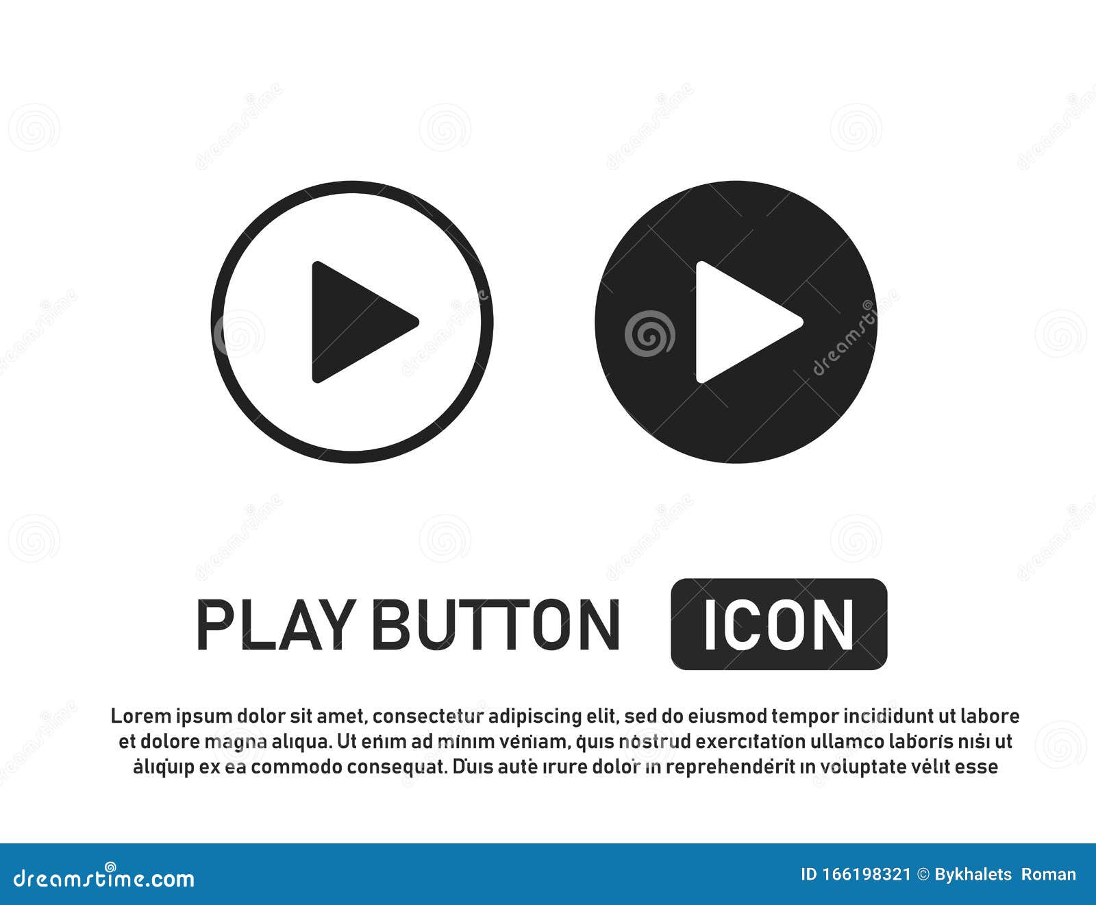 Play Button Vector Icon Isolated on White Background. Multimedia ...