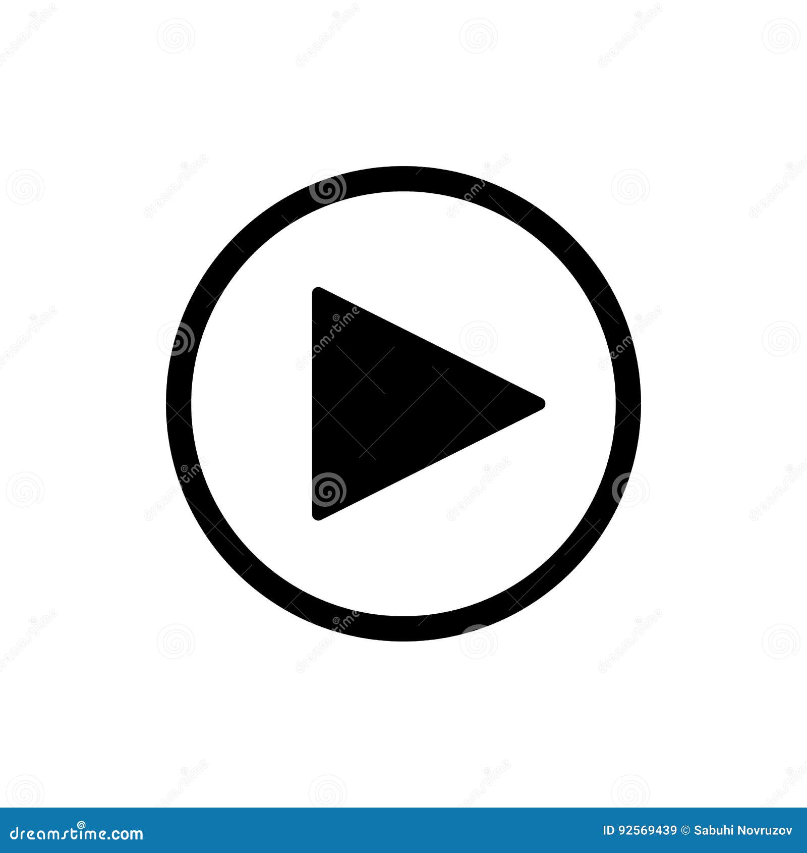 Play Button. Vector Icon in Linear Style Isolated on White. Audio or ...