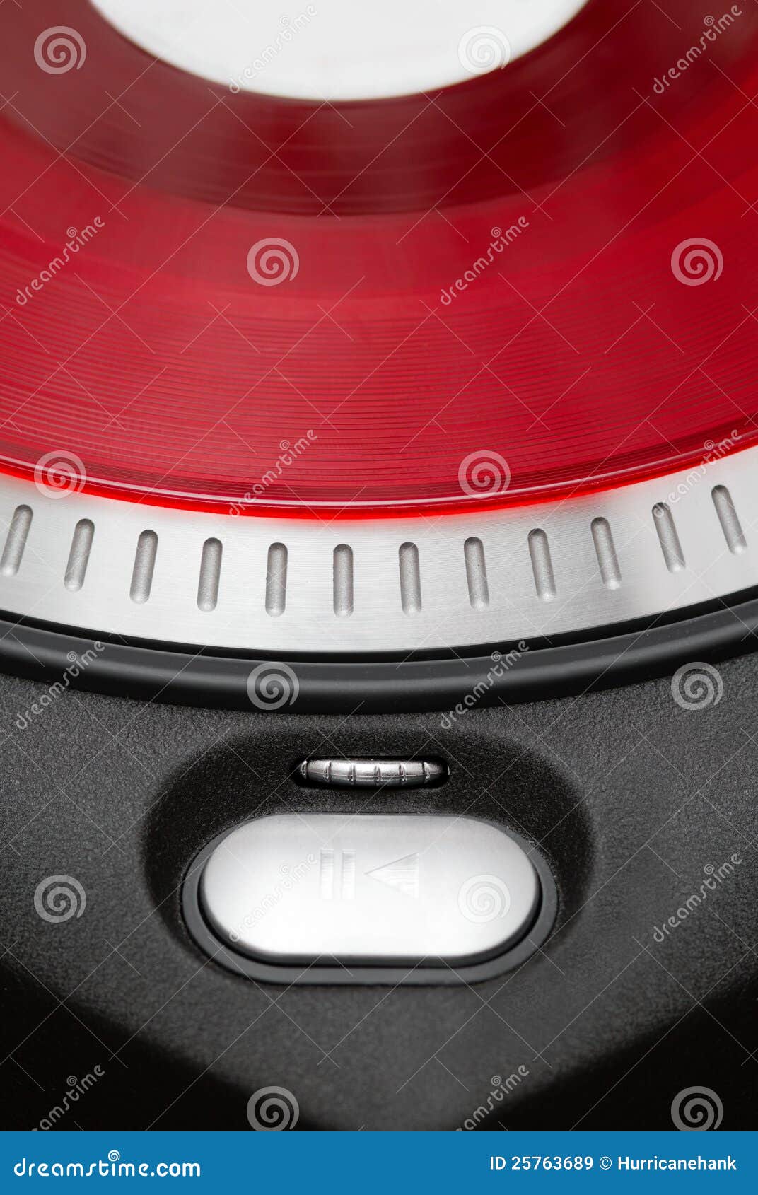 Play Button on Vinyl Record Player Stock Image - Image of turntable ...