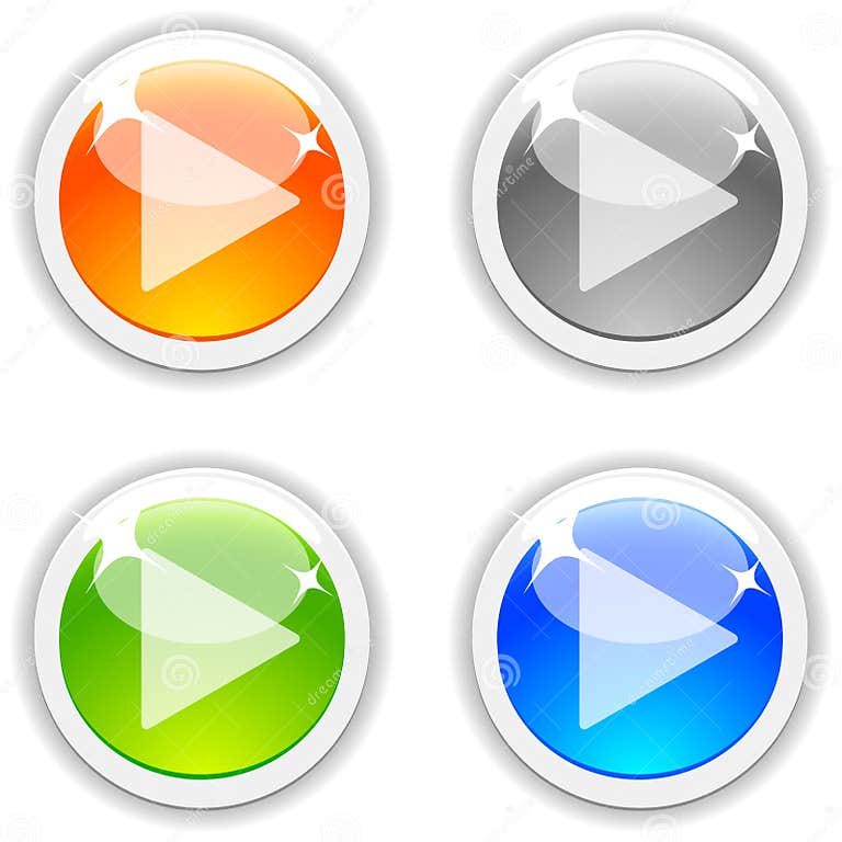 Play buttons. stock vector. Illustration of push, light - 9333515