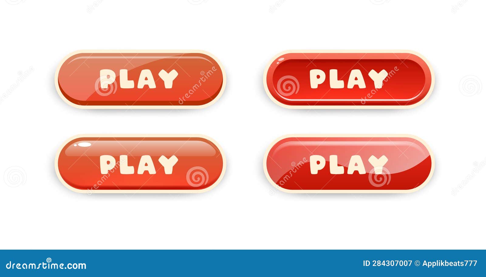 Play Buttons for Mobile Games. UI Game Design Stock Vector ...