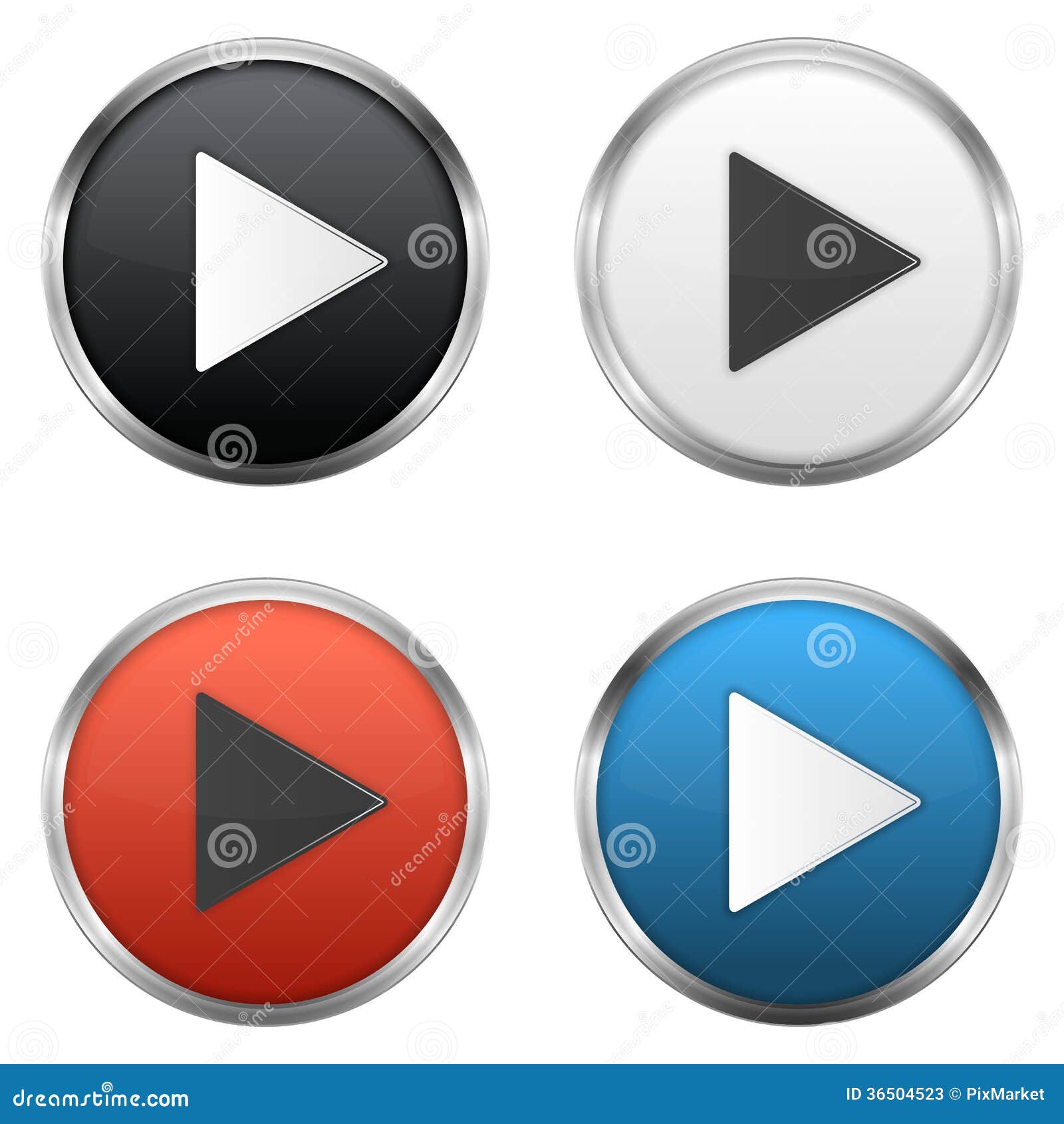 Play Buttons stock vector. Illustration of graphic, multimedia - 36504523