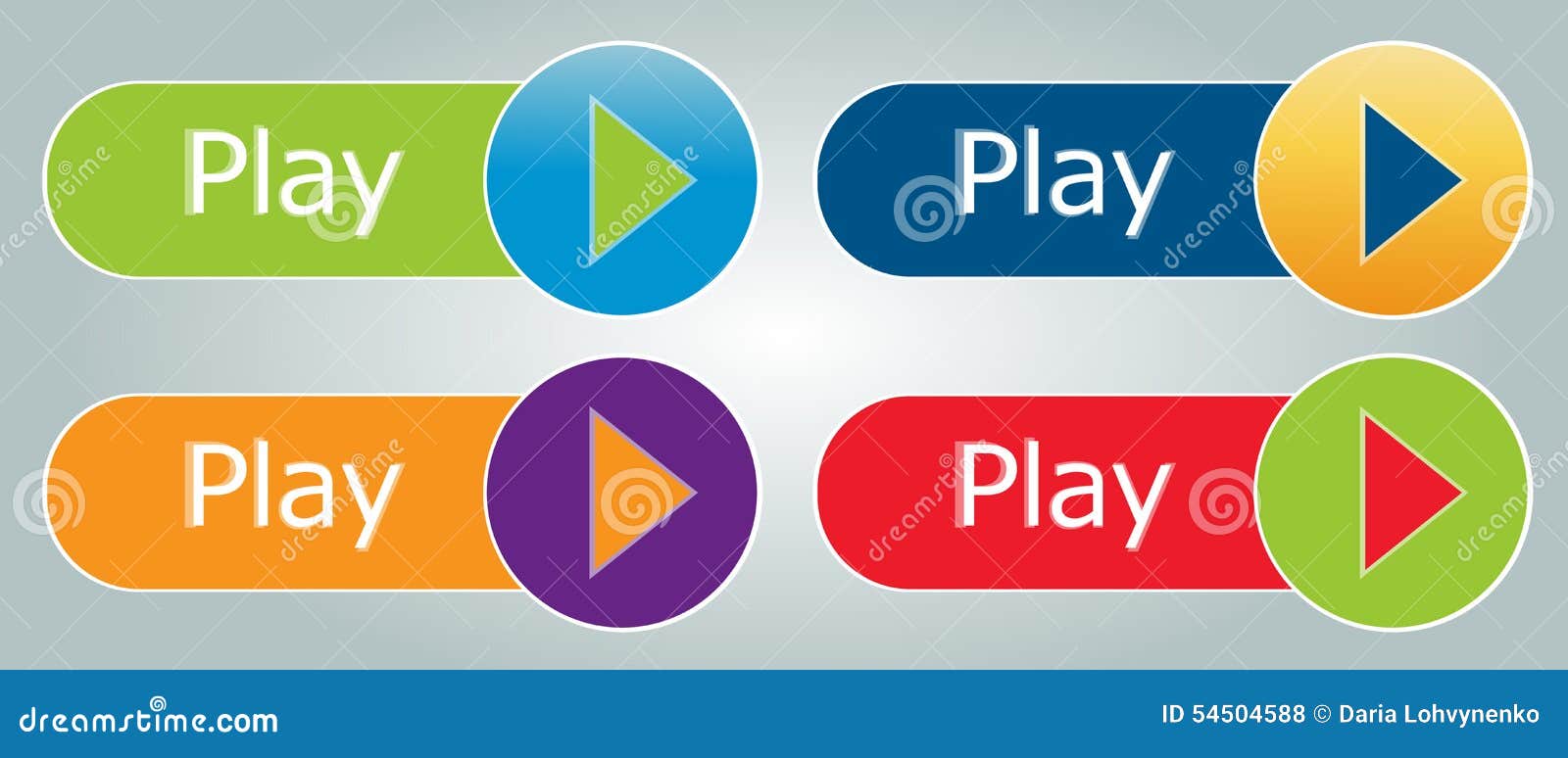 Play buttons stock vector. Illustration of site, music - 54504588