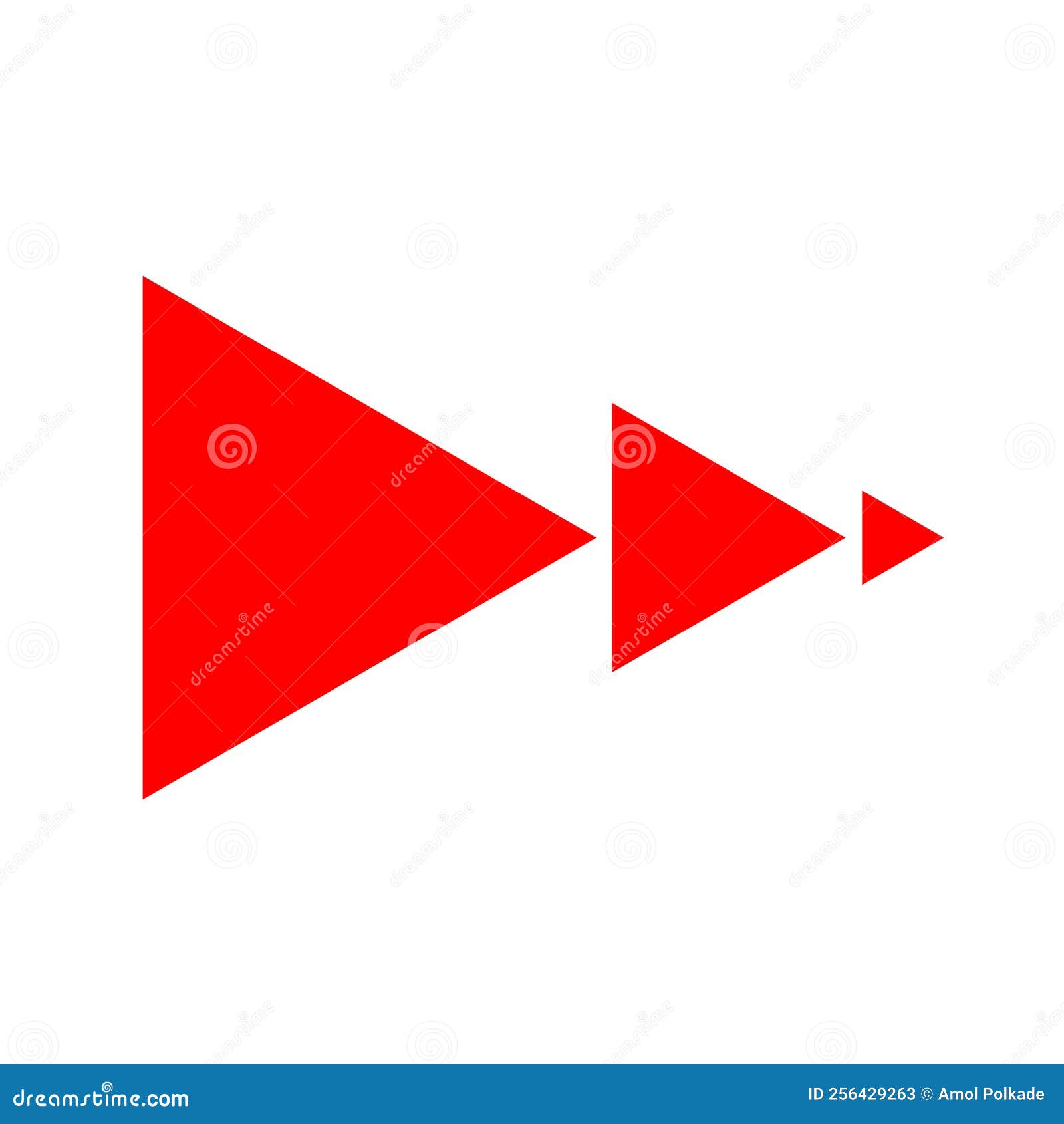 3 Play Buttons in Vector. Red Triangle Icons Stock Vector ...