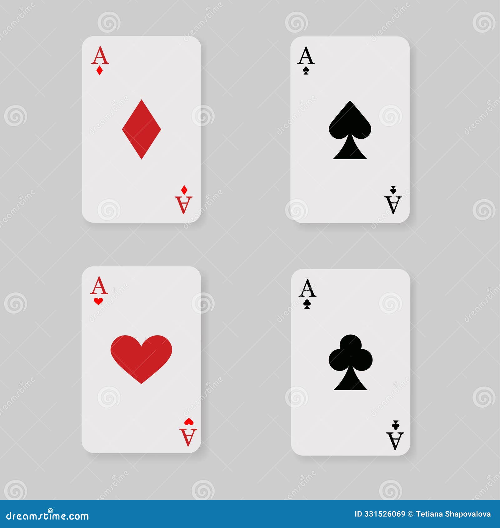 Play Cards. Set of Four Playing Card Suit. Four Aces of Playing Cards ...
