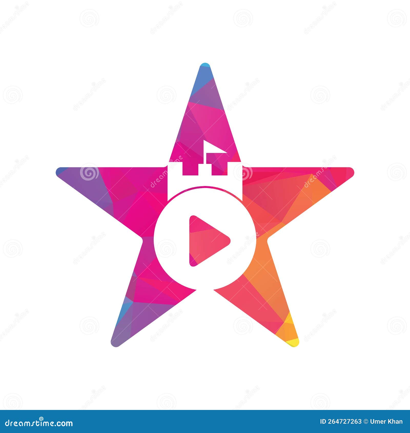 Play Castle Star Shape Concept Logo Design. Stock Vector - Illustration ...