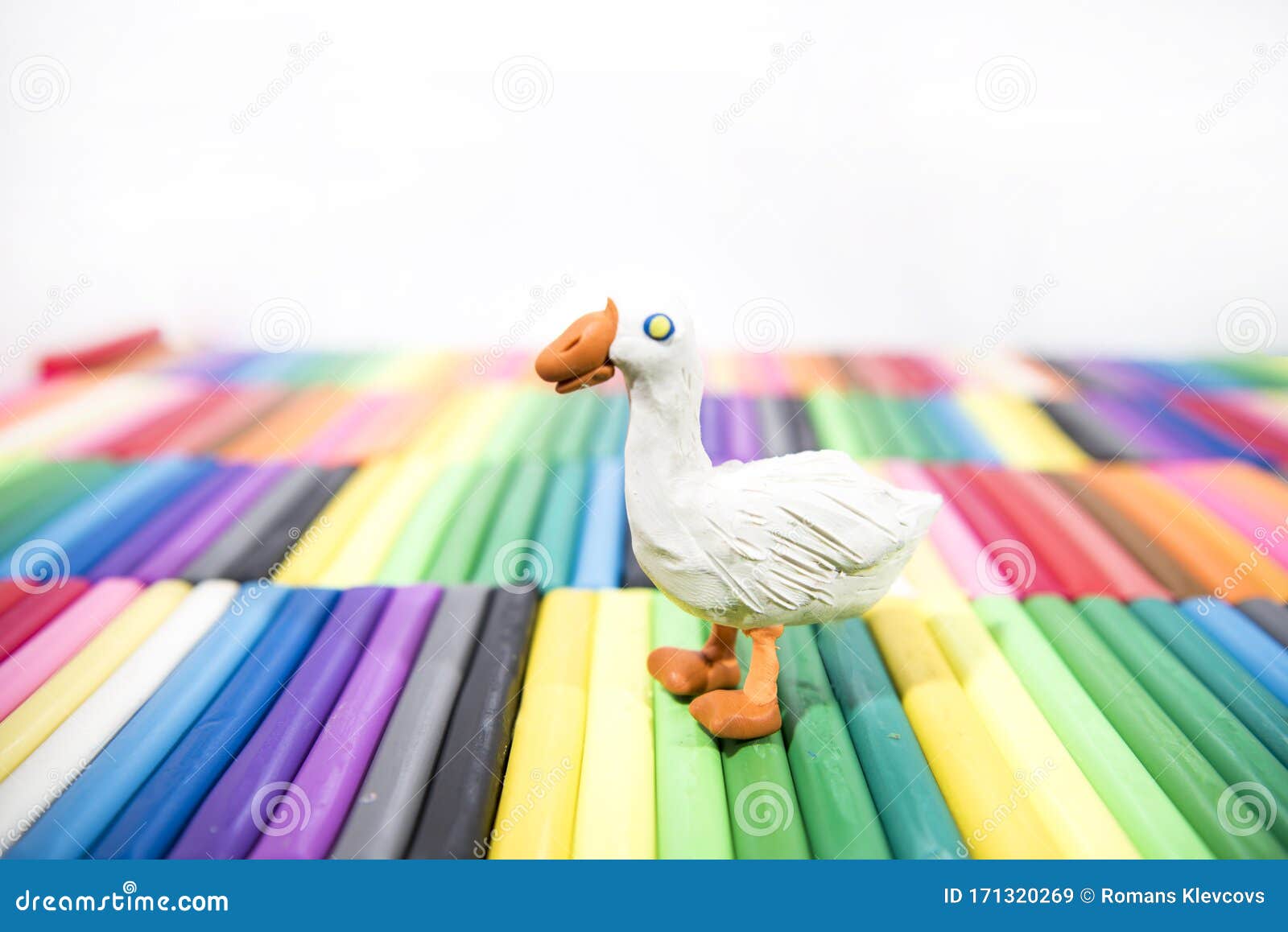 Plasticine Goose Duck Cartoon Character Sculpture 3D Rendering Isolated ...