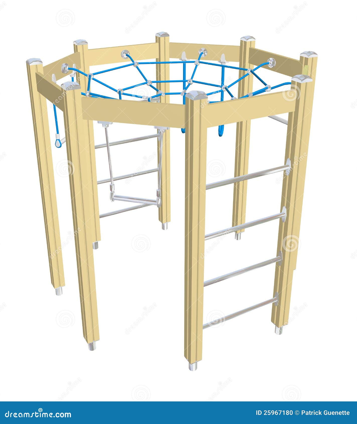 Play Climbing and Crawling Net, 3D Illustration Stock Illustration ...