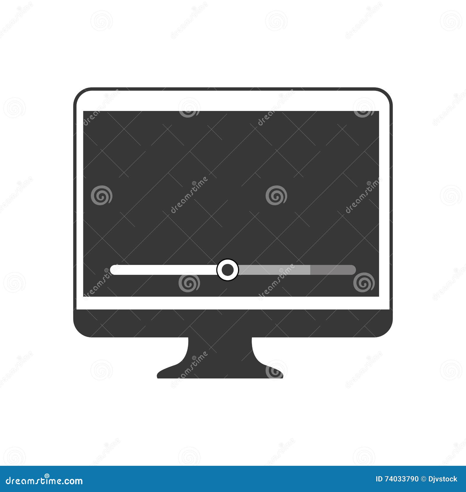 Play on Computer Icon. Movie Design. Vector Graphic Stock Illustration ...