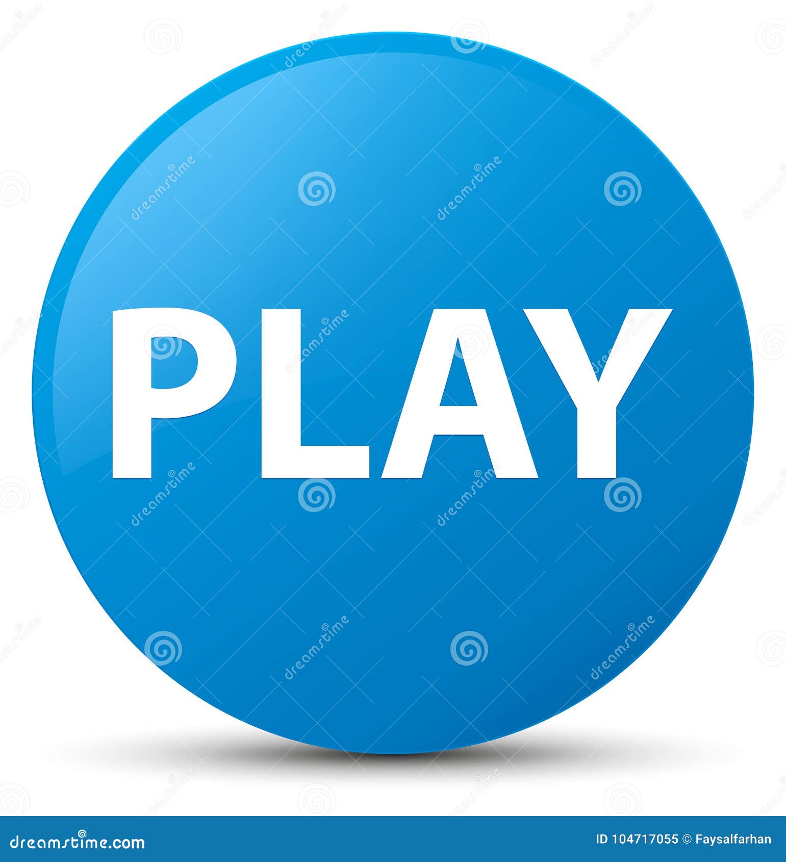 Play Cyan Blue Round Button Stock Illustration - Illustration of text ...