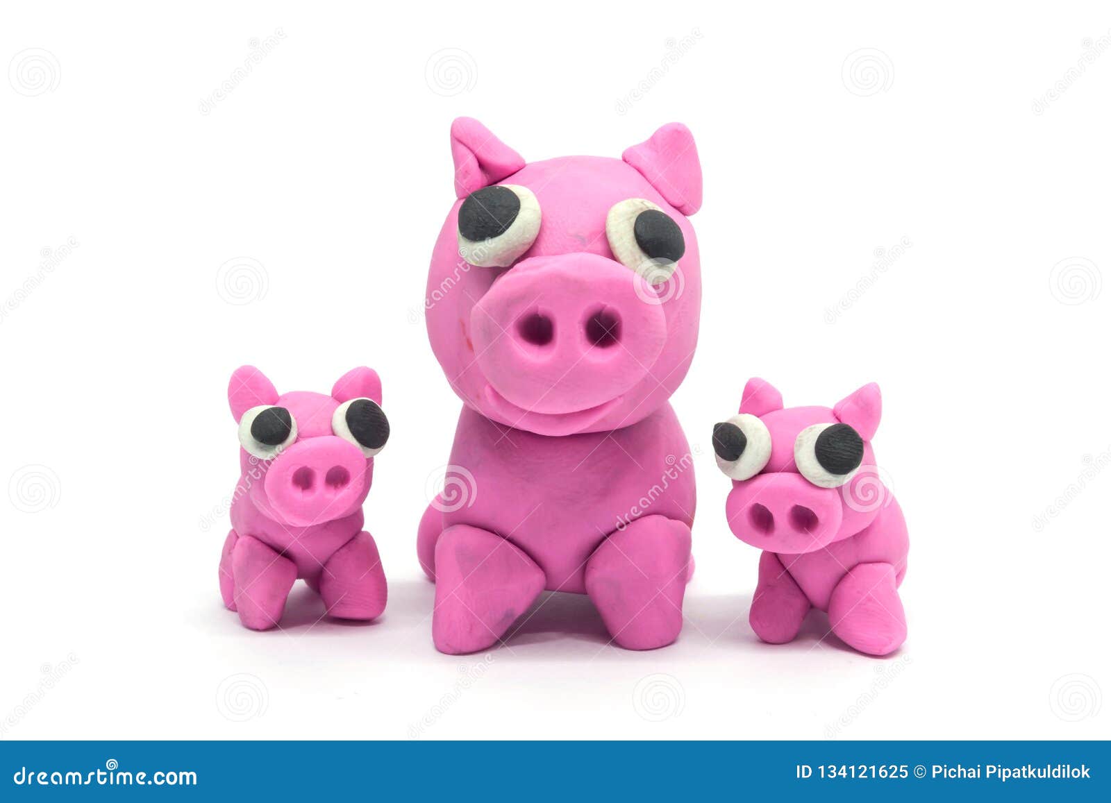 Play Doh Family Pig on White Background Stock Image - Image of dough ...