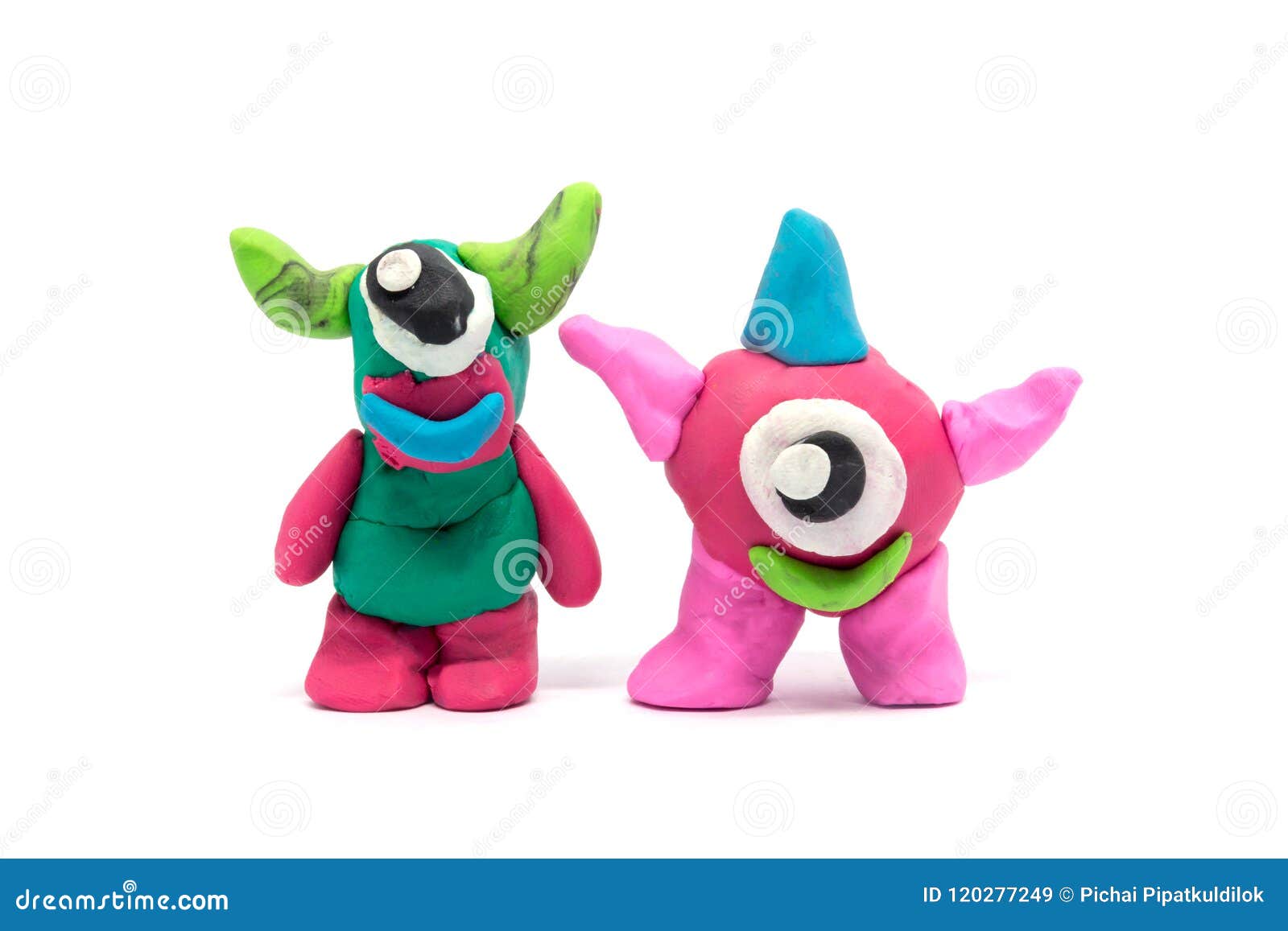 Play Dough Alien on White Background Stock Image - Image of funny ...