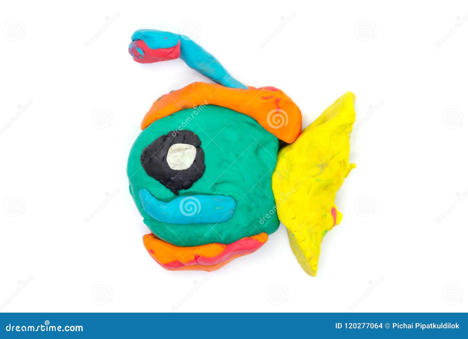 Play Dough Fish on White Background Stock Photo - Image of child, green ...