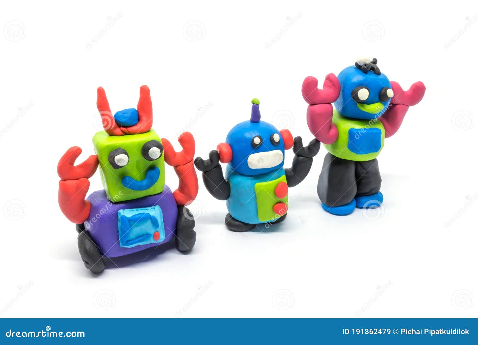 Play Dough Group Robot on White Background Stock Image - Image of ...