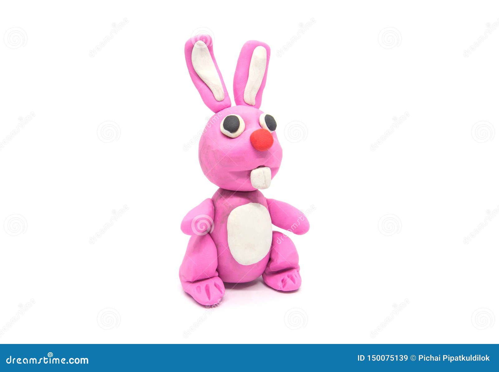 Play Dough Rabbit on White Background Stock Image - Image of funny ...