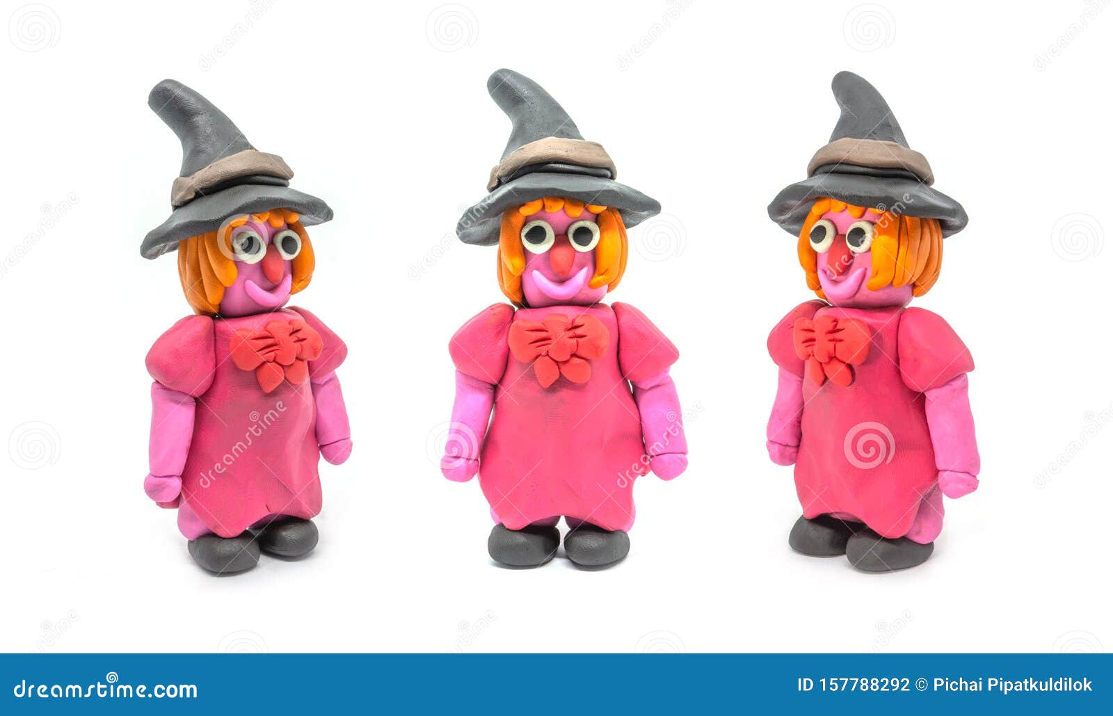 Play Dough Witch on White Background Stock Photo - Image of ghost ...
