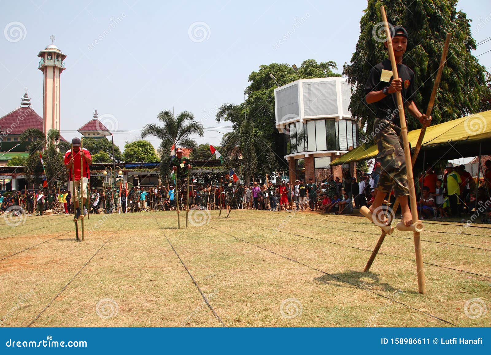 Play Egrang, a Traditional Game from Indonesia. Editorial Photo - Image ...