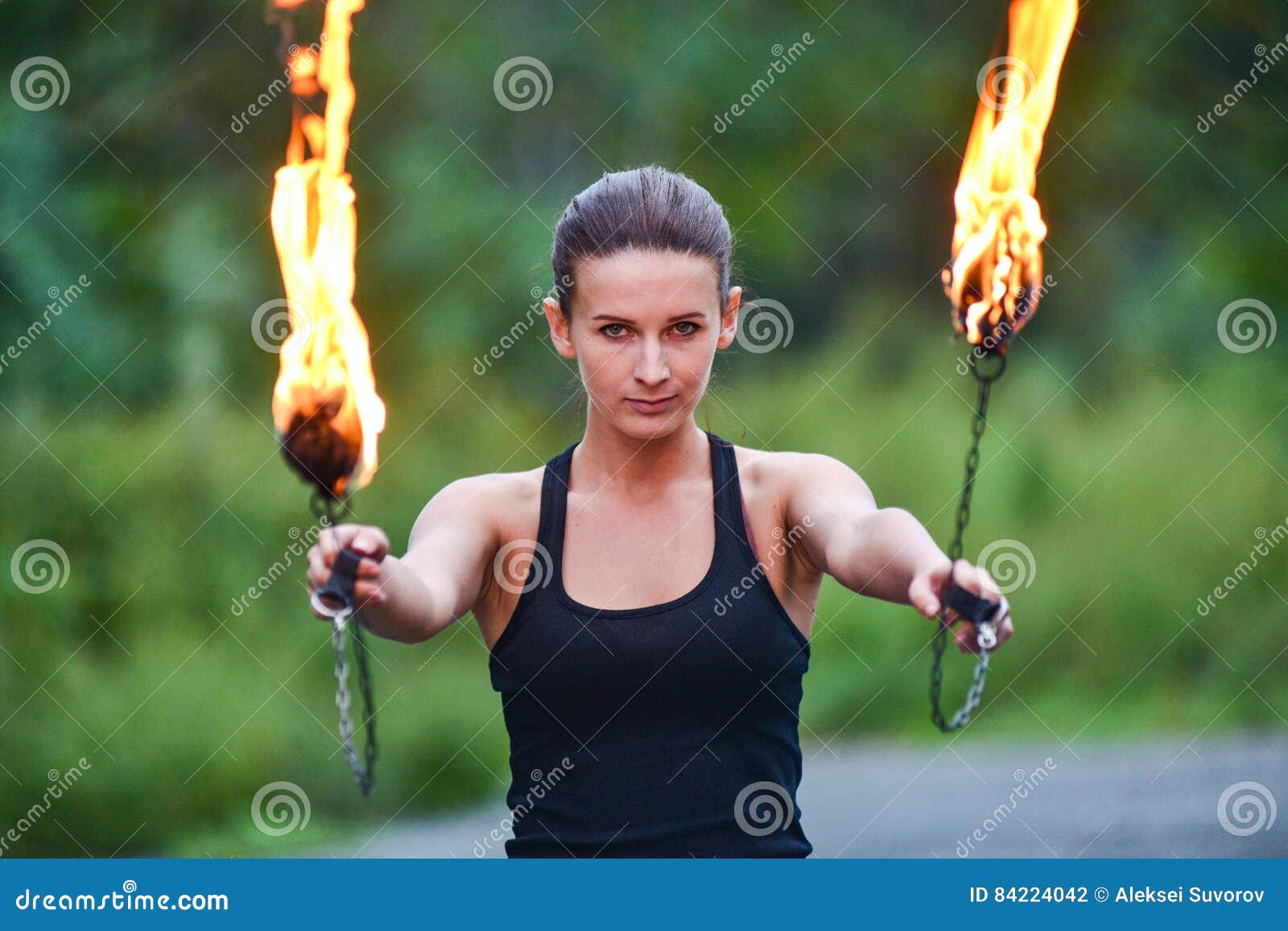 Play with fire show stock photo. Image of nature, cool - 84224042