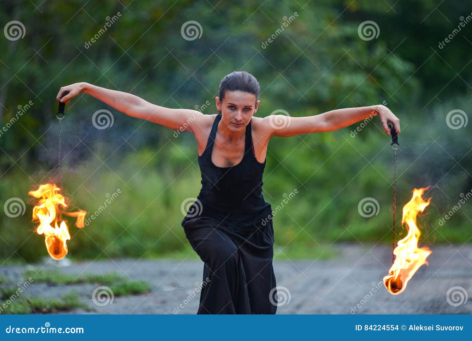Play with fire show stock photo. Image of hands, fire - 84224554