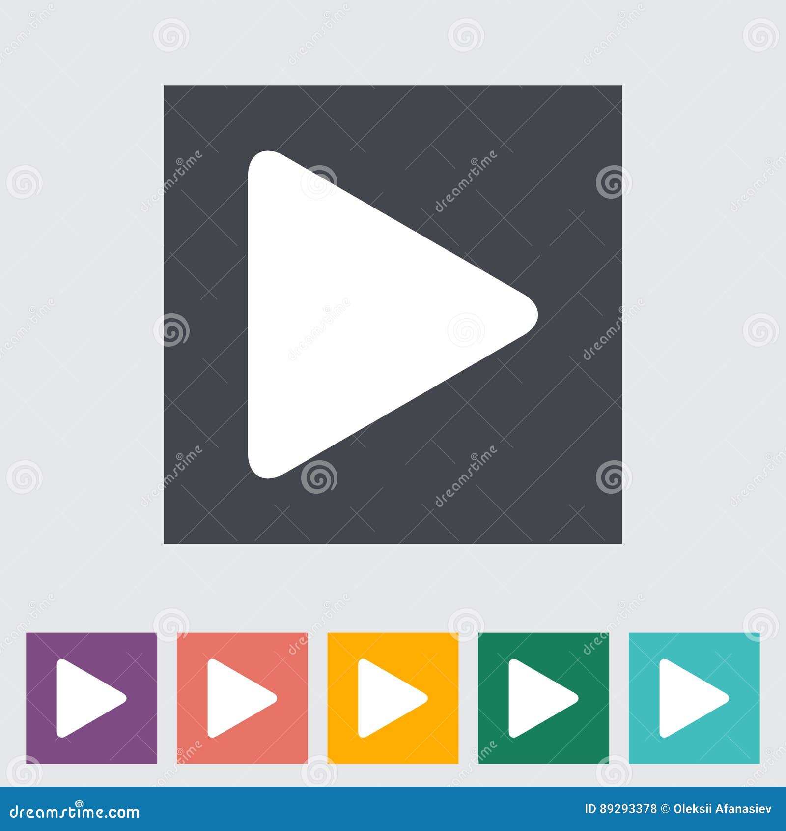 Play flat icon stock vector. Illustration of element - 89293378