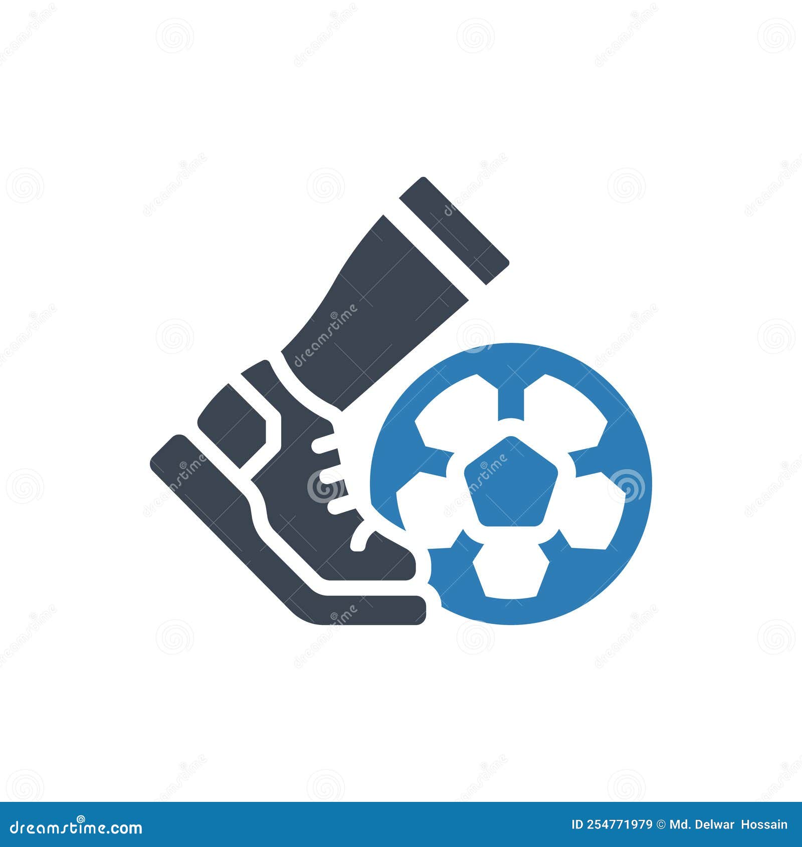 Play football icon stock vector. Illustration of symbol - 254771979