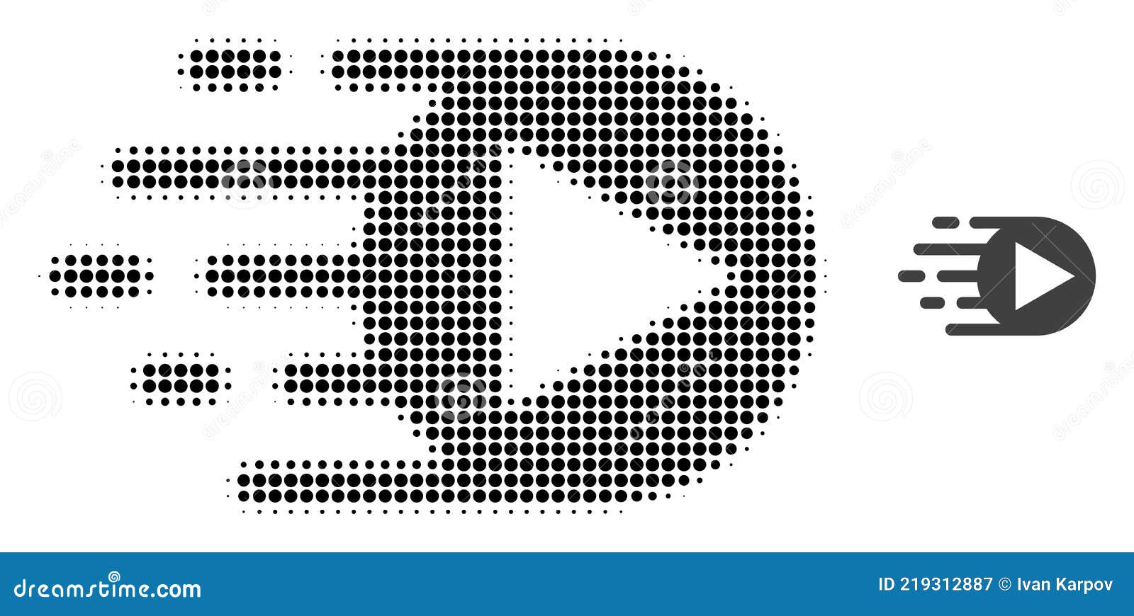 Play Function Halftone Dotted Icon Stock Vector - Illustration of play ...