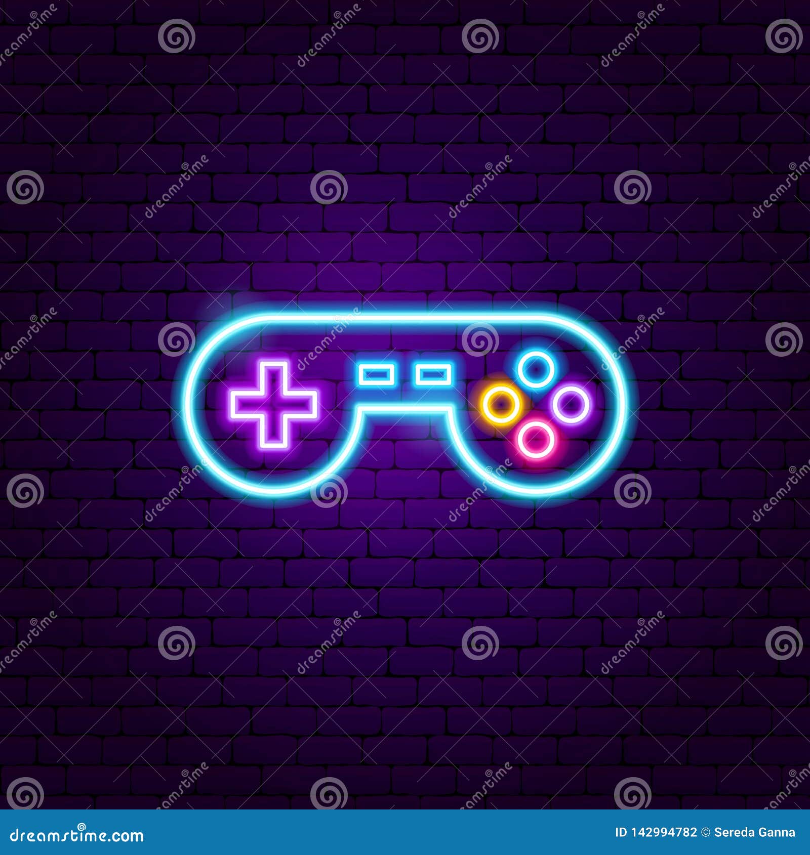 Play Game Neon Sign stock vector. Illustration of internet - 142994782