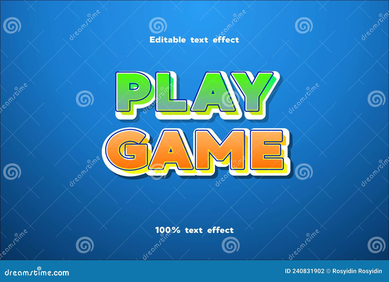 Play Game Blue Background Text Effect Stock Vector - Illustration of ...