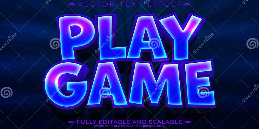 Play Game Text Effect, Editable Cartoon and Game Logo Text Style Stock ...