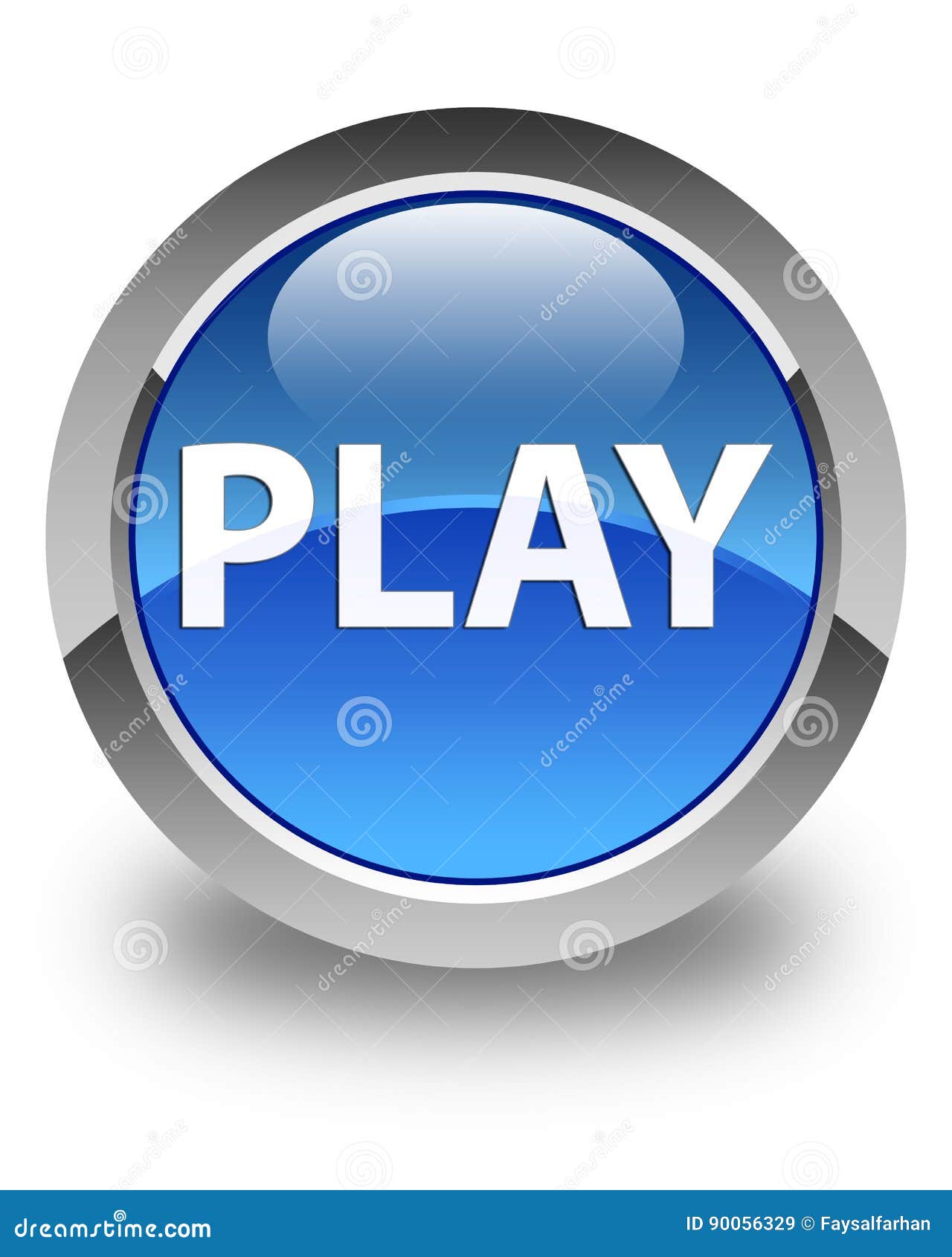 Play Glossy Blue Round Button Stock Illustration - Illustration of ...
