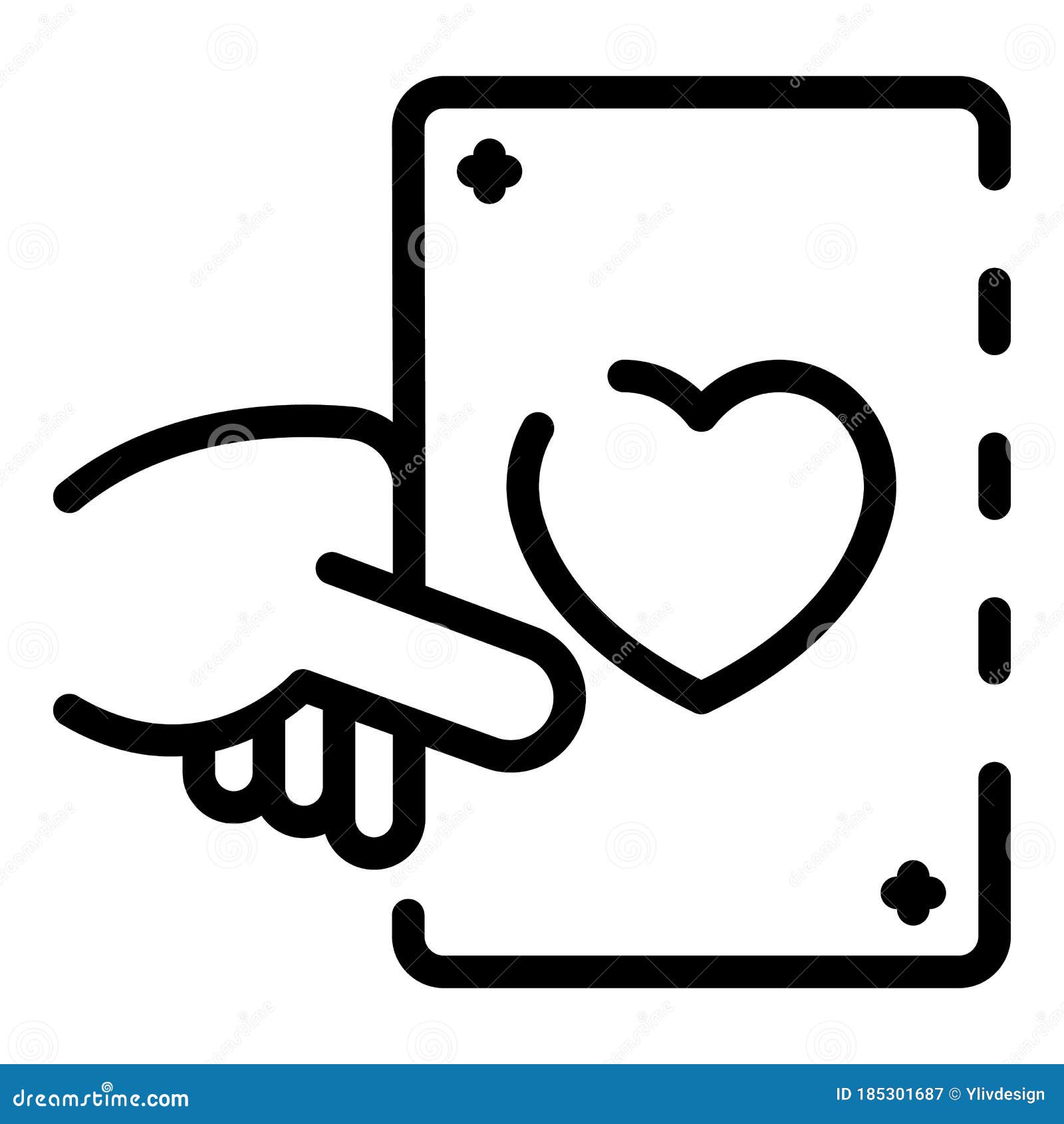 Play Heart Card Icon, Outline Style Stock Vector - Illustration of ...