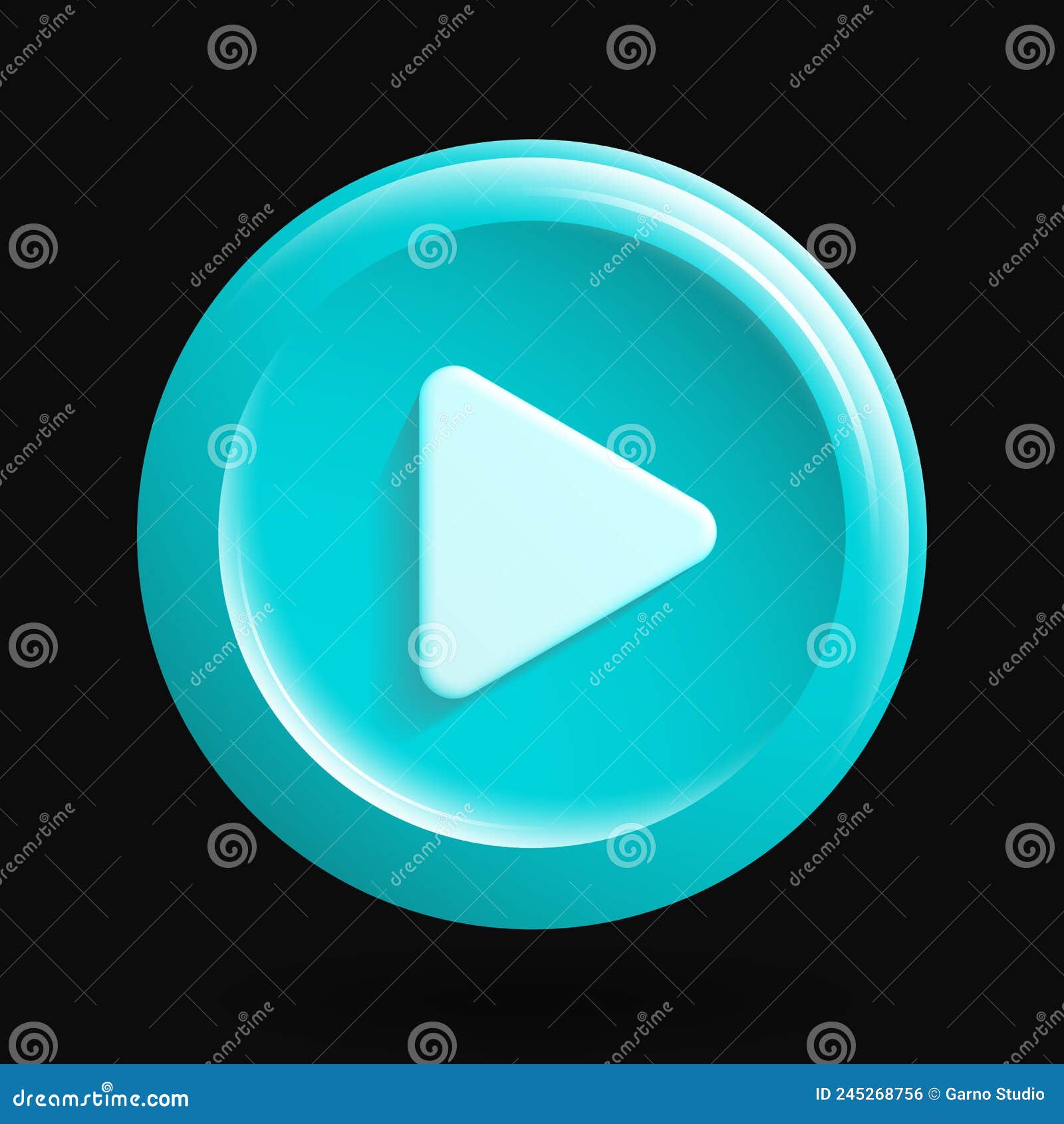 Play Icon. Blue Round Element Stock Vector - Illustration of mute ...