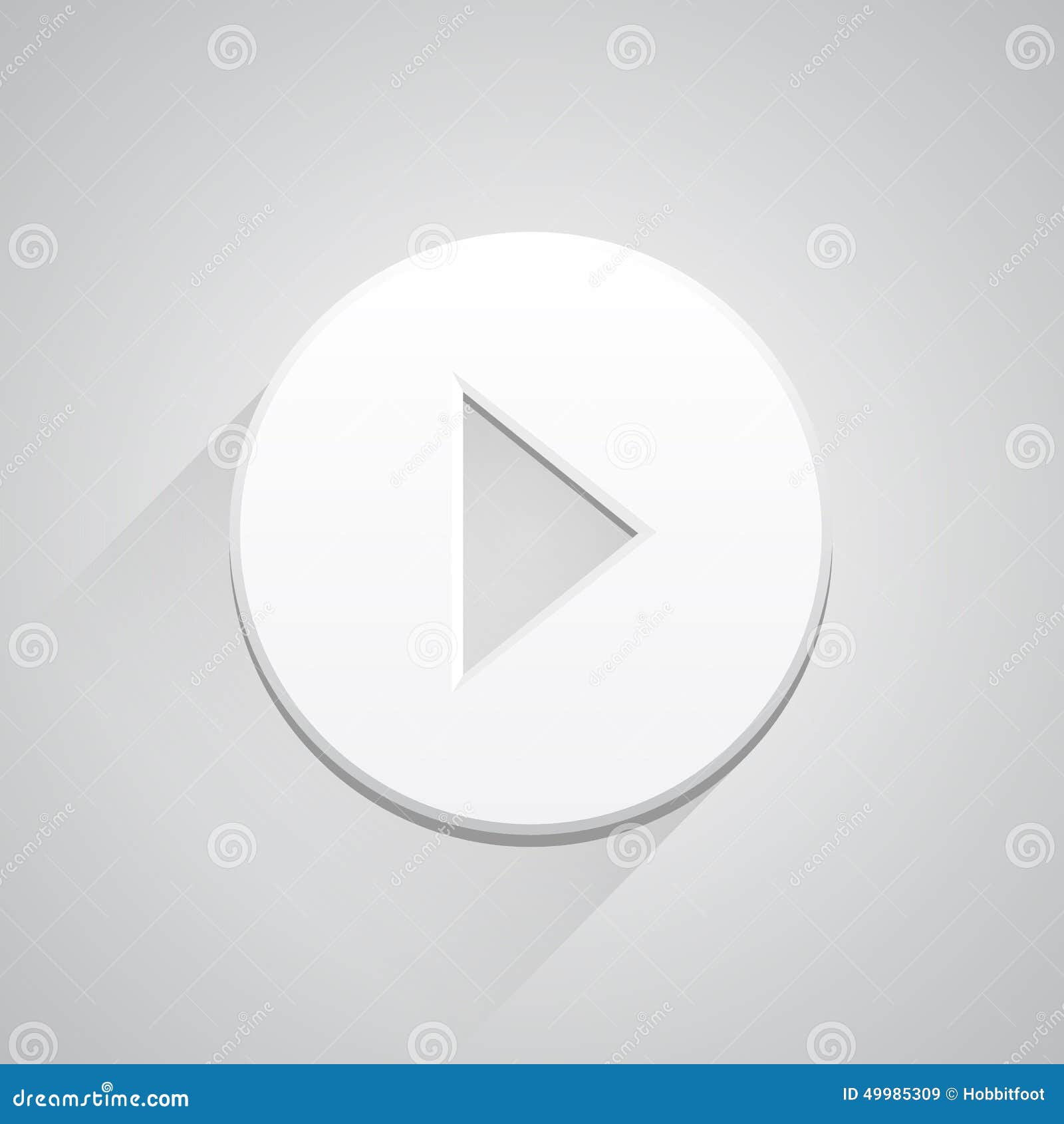 White Play Button Icon On Transparent Background. Flat Style. White ...