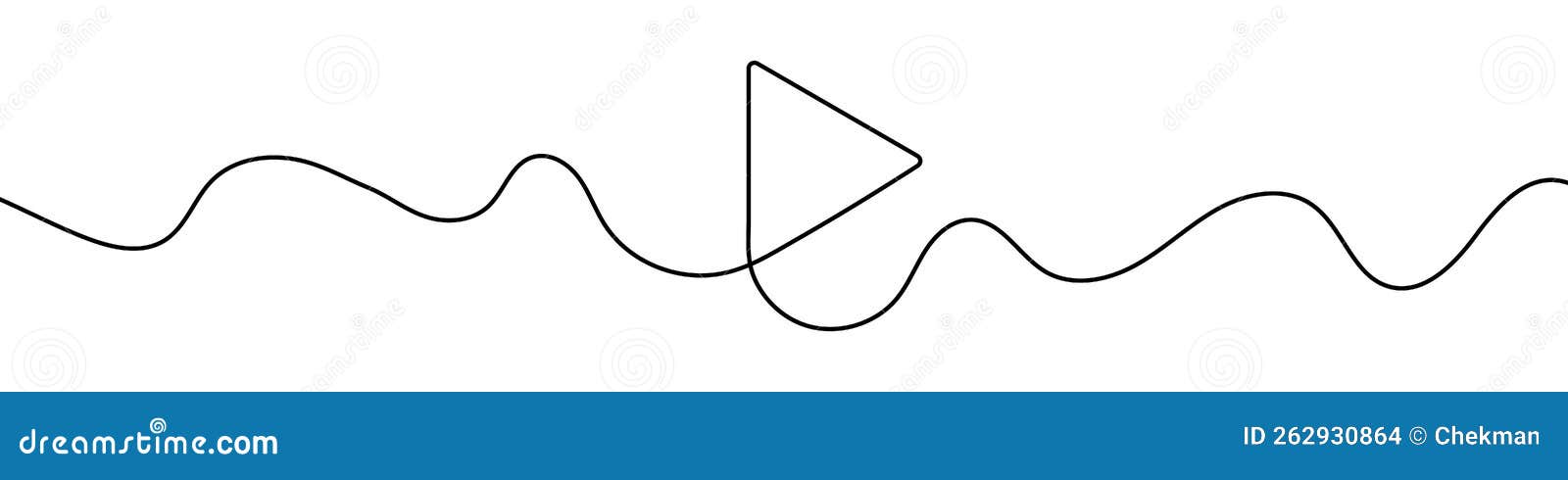 Play Icon in Continuous Line Drawing Style. Line Art of Play Button ...