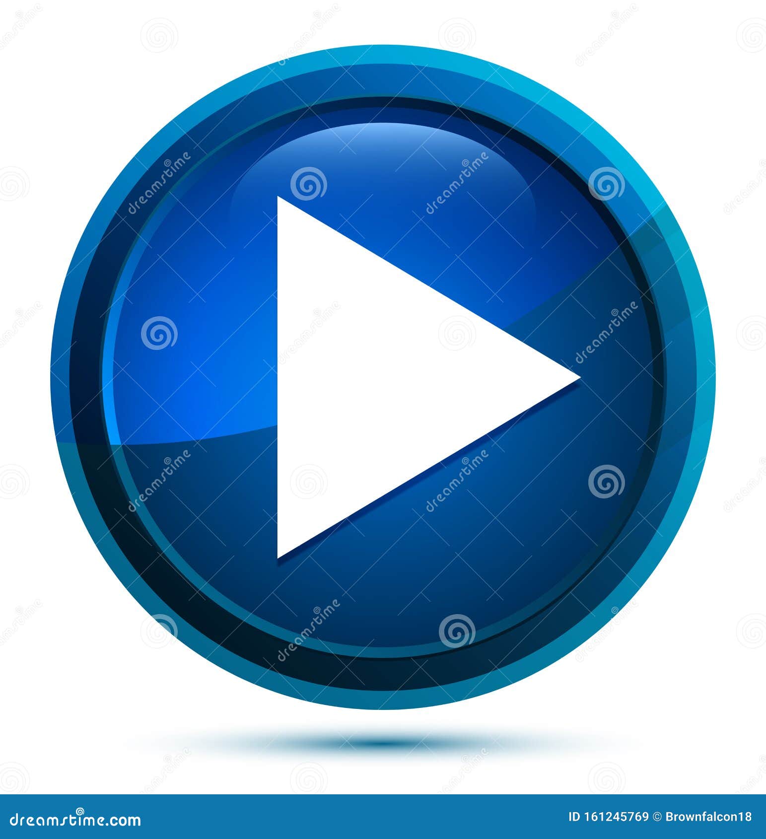 Play Icon Elegant Blue Round Button Illustration Stock Vector ...