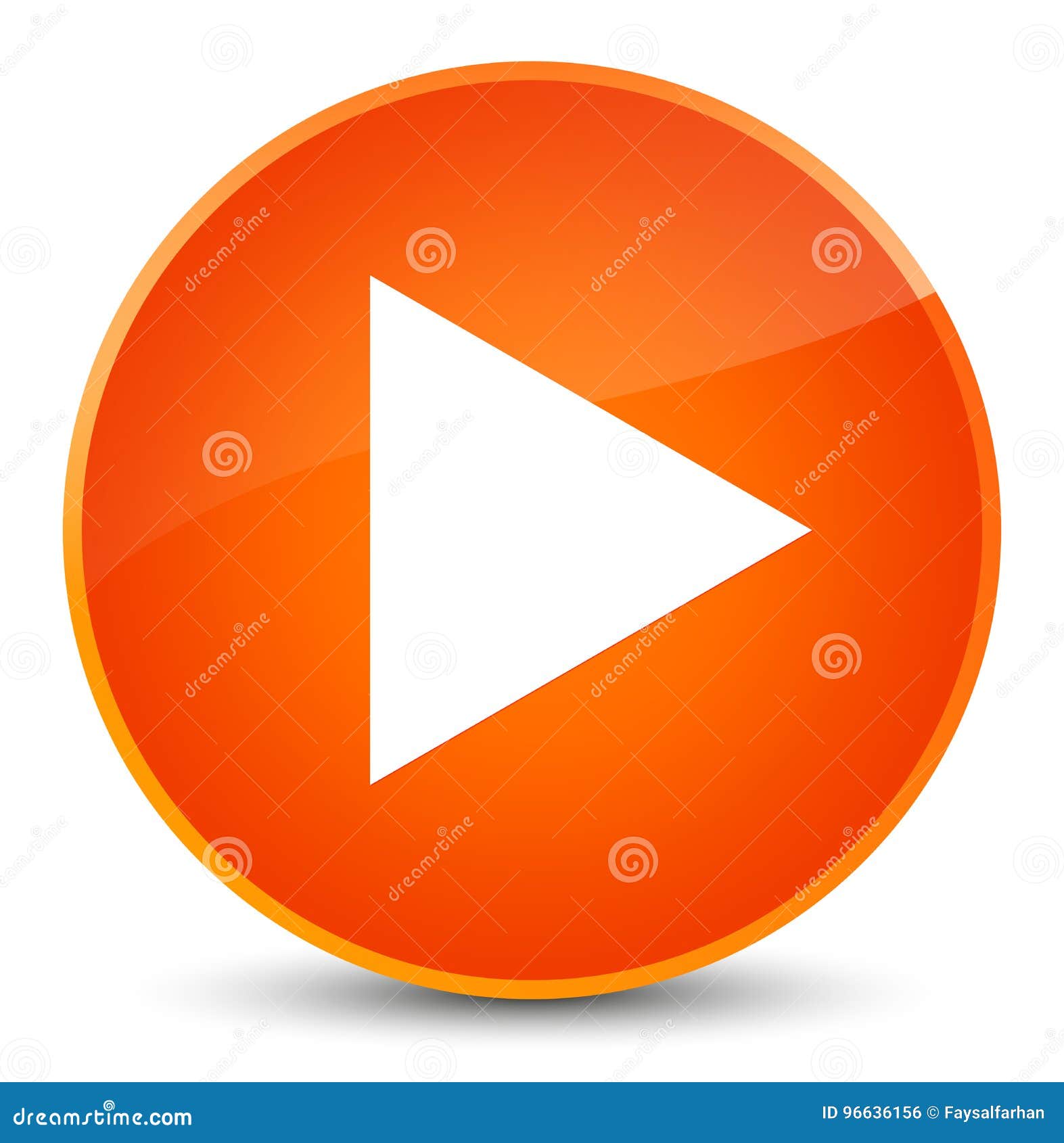 Play Icon Elegant Orange Round Button Stock Illustration - Illustration ...