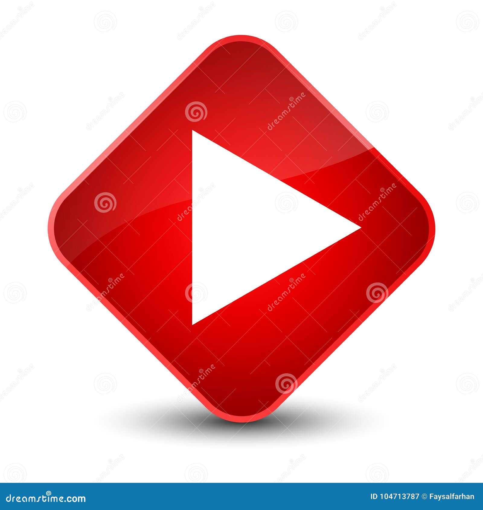 Play Icon Elegant Red Diamond Button Stock Illustration - Illustration ...