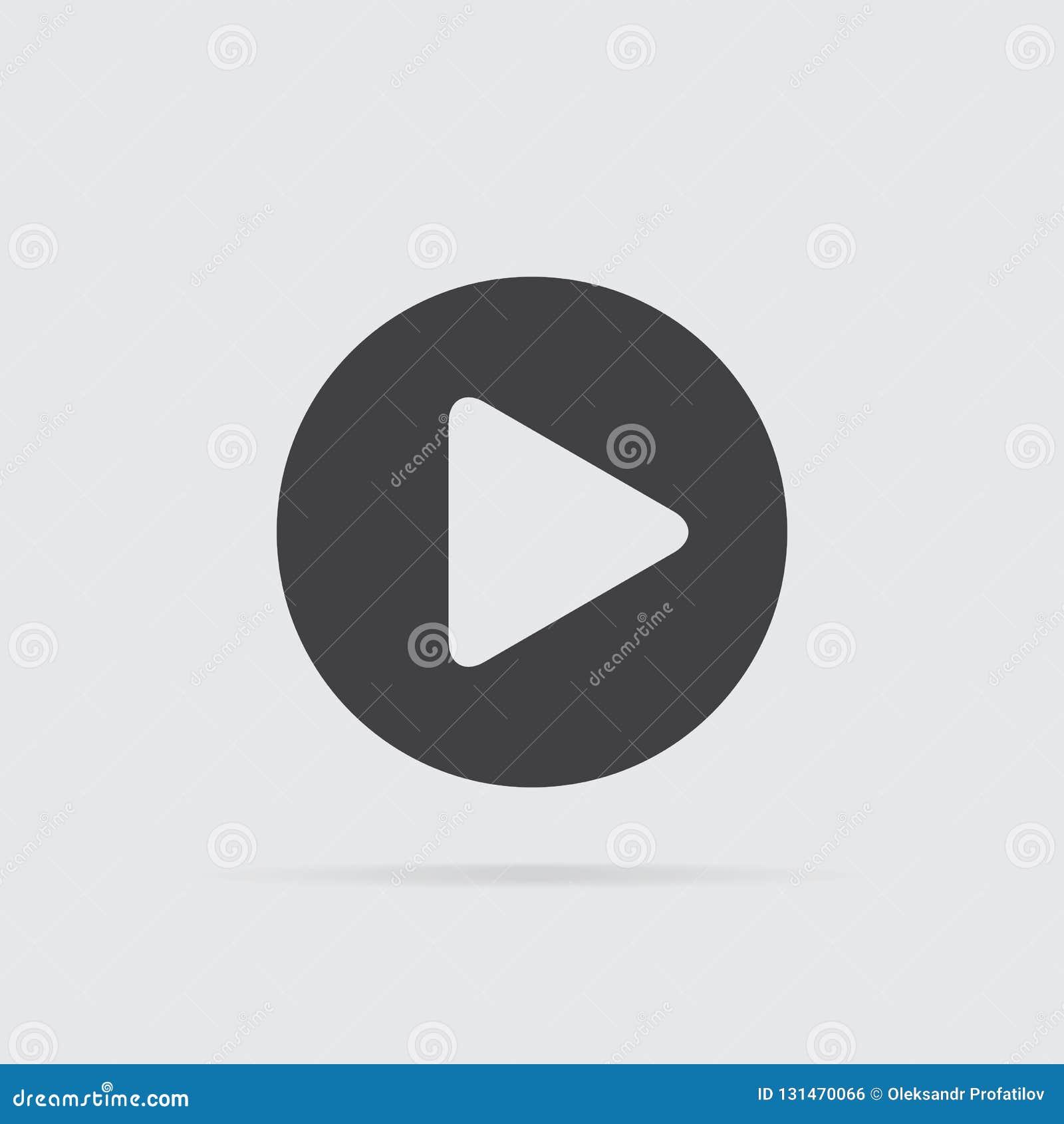 Play Icon in Flat Style Isolated on Grey Background. Stock Vector ...