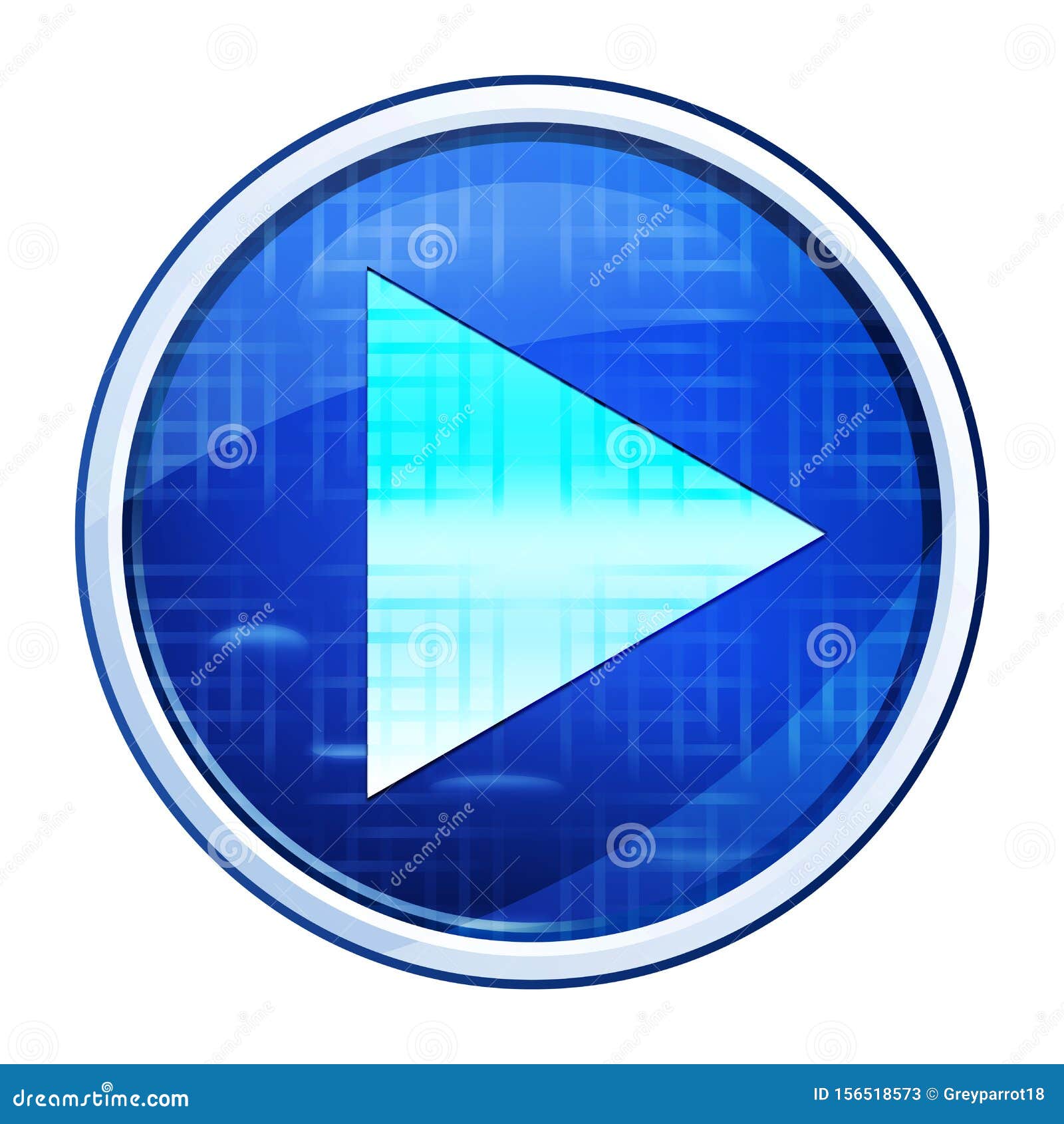 Play Icon Futuristic Blue Round Button Vector Illustration Stock ...