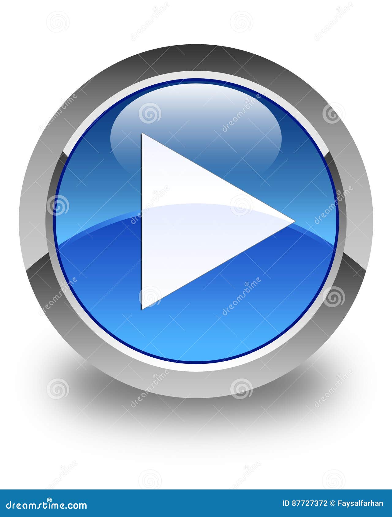 Play Icon Glossy Blue Round Button Stock Illustration - Illustration of ...