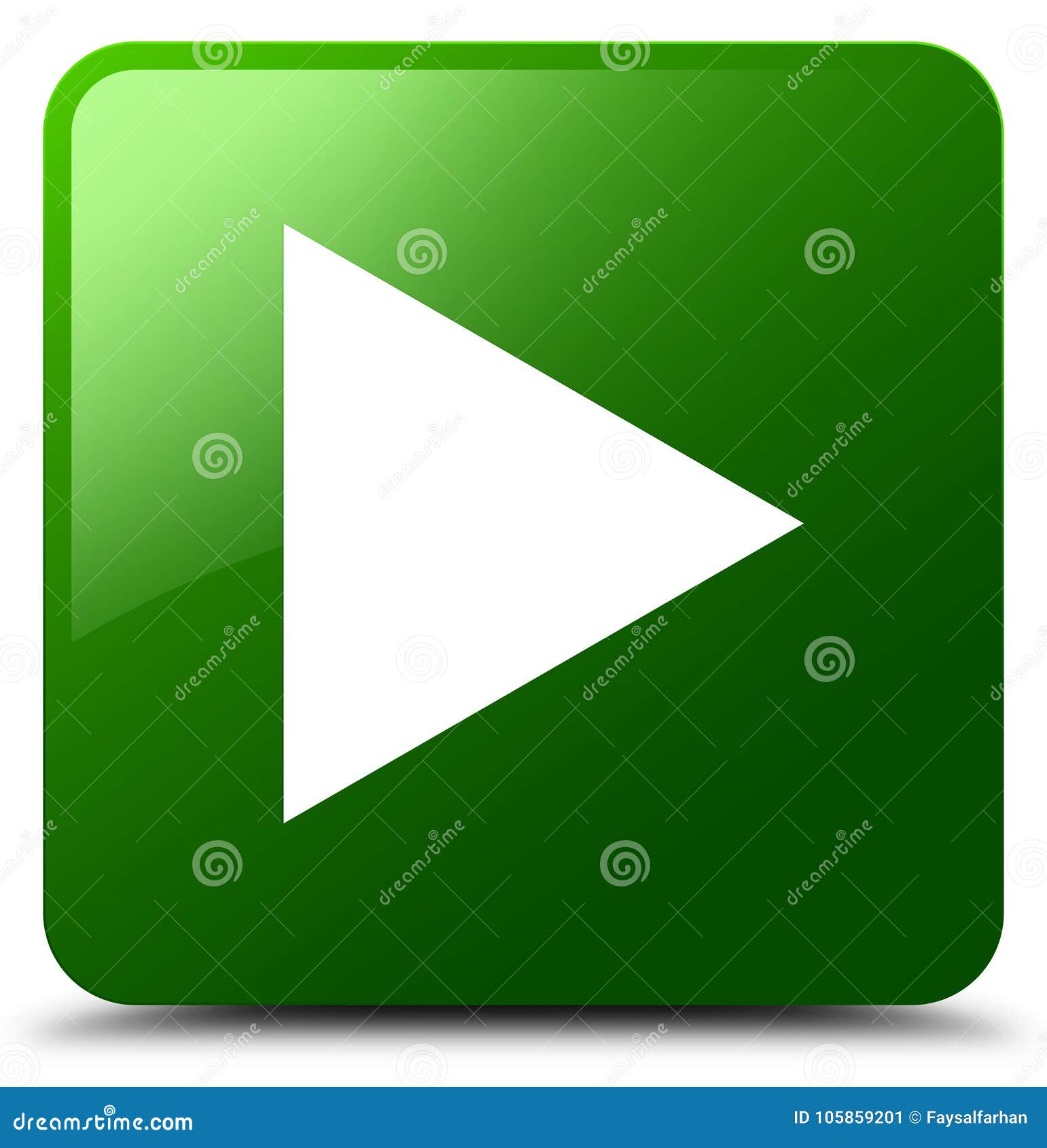 Play Icon Green Square Button Stock Illustration - Illustration of ...