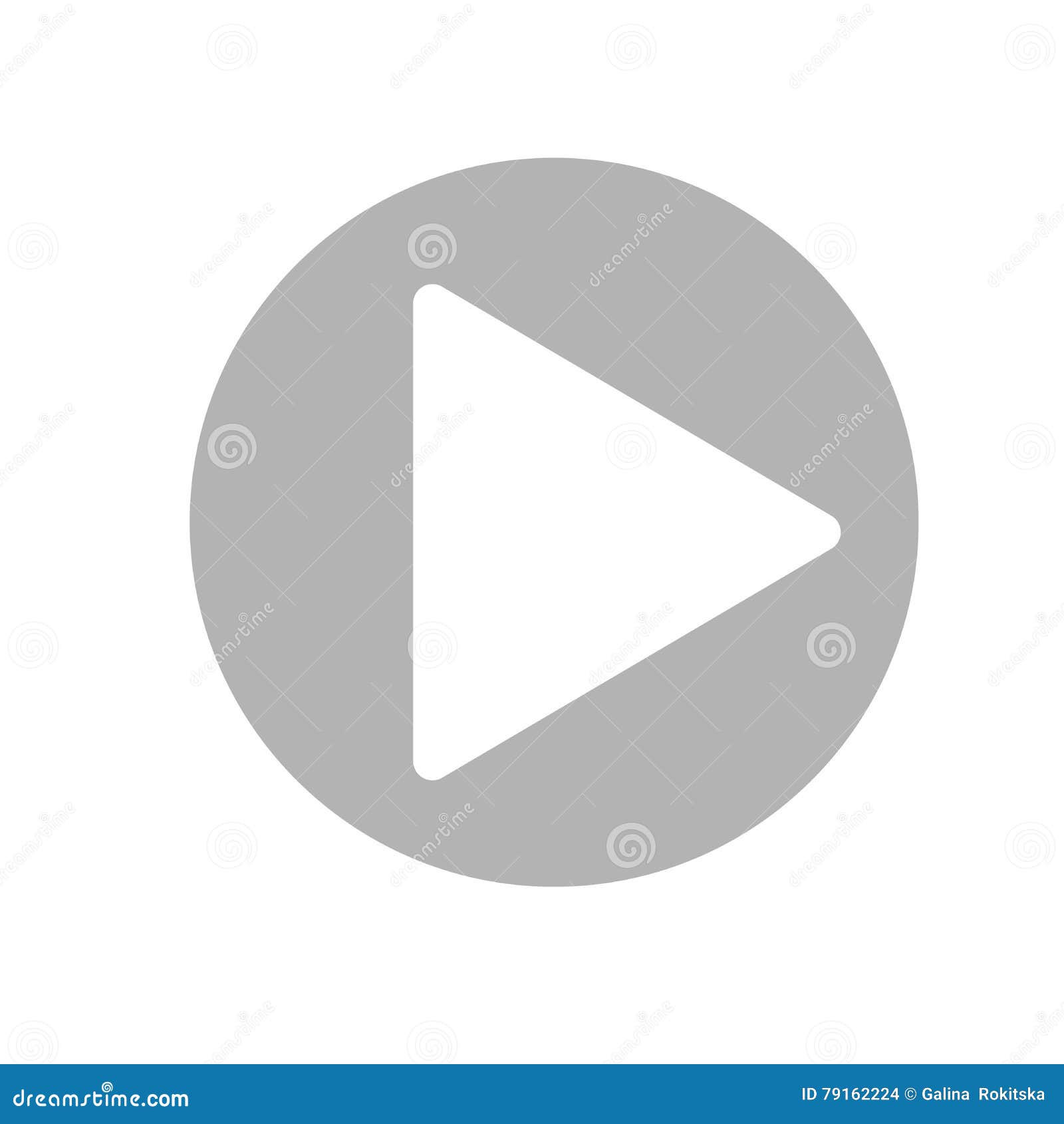 Play Icon Illustration. Gray and White Icon. Vector Illustration Stock ...