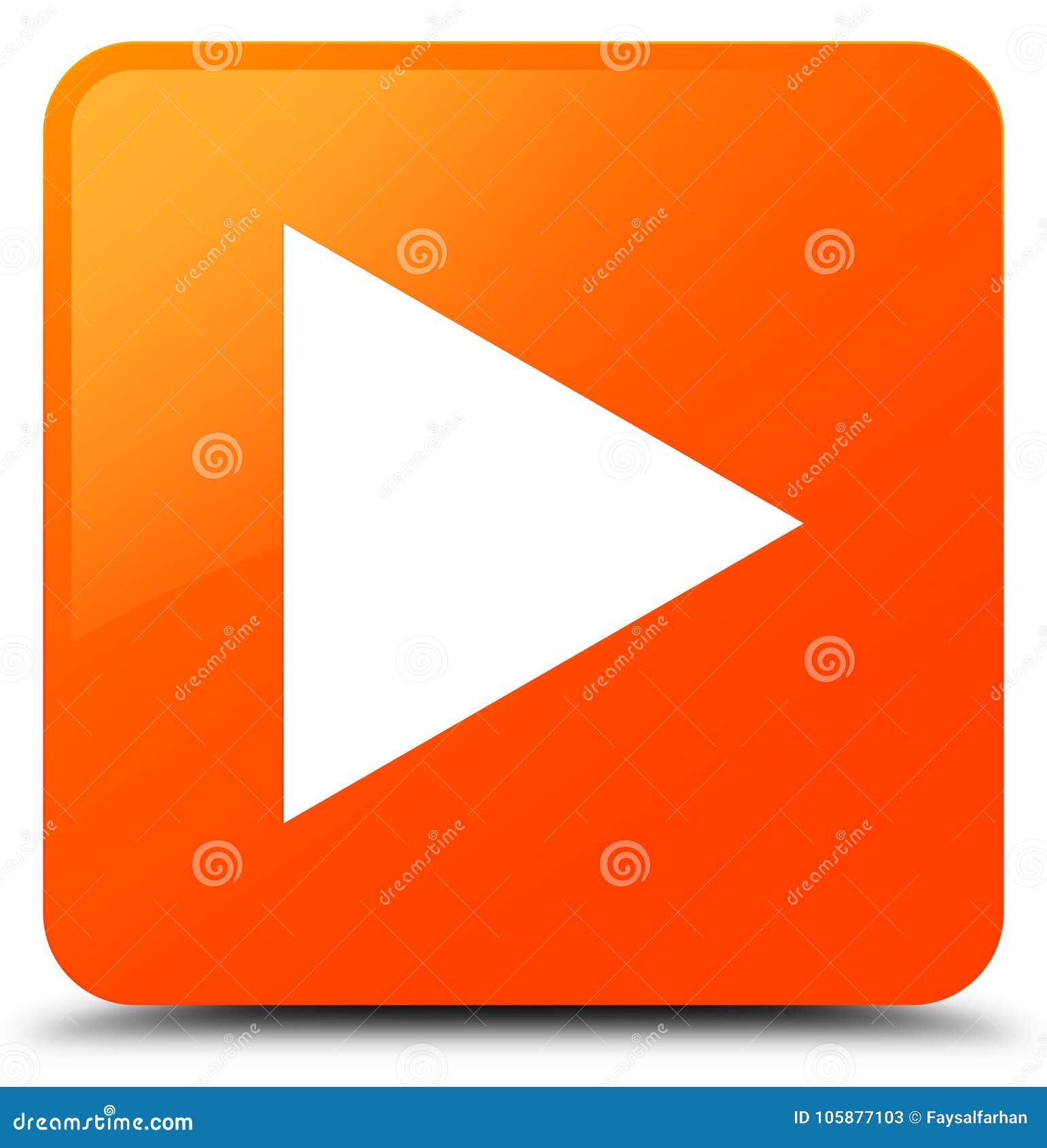 Play Icon Orange Square Button Stock Illustration - Illustration of ...
