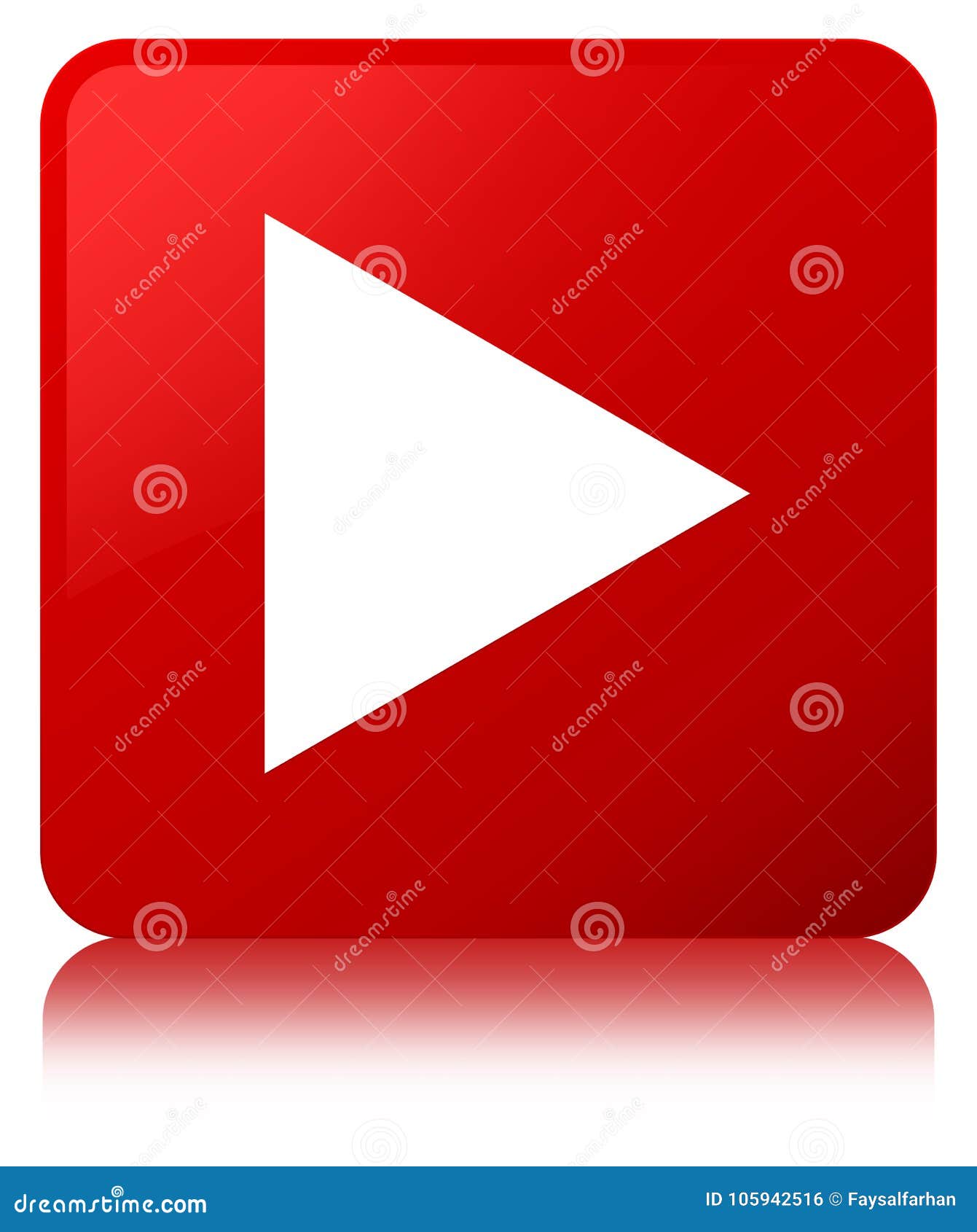 Play Icon Red Square Button Stock Illustration - Illustration of media ...