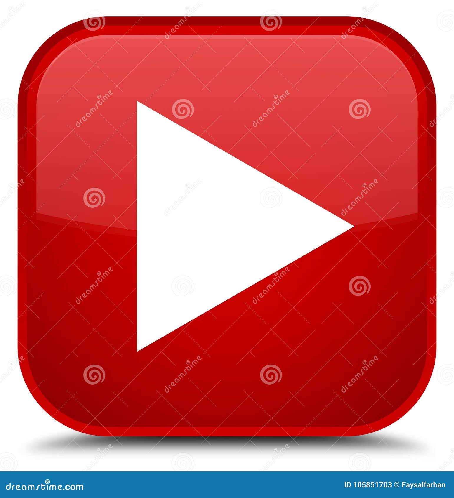 Play Icon Special Red Square Button Stock Illustration - Illustration ...