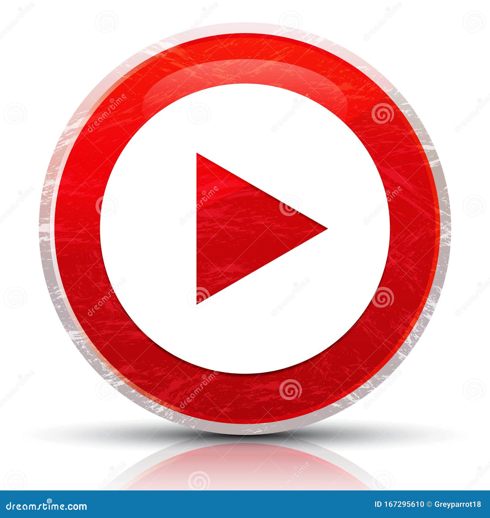 Play Icon Metallic Grunge Abstract Red Round Button Illustration Stock ...