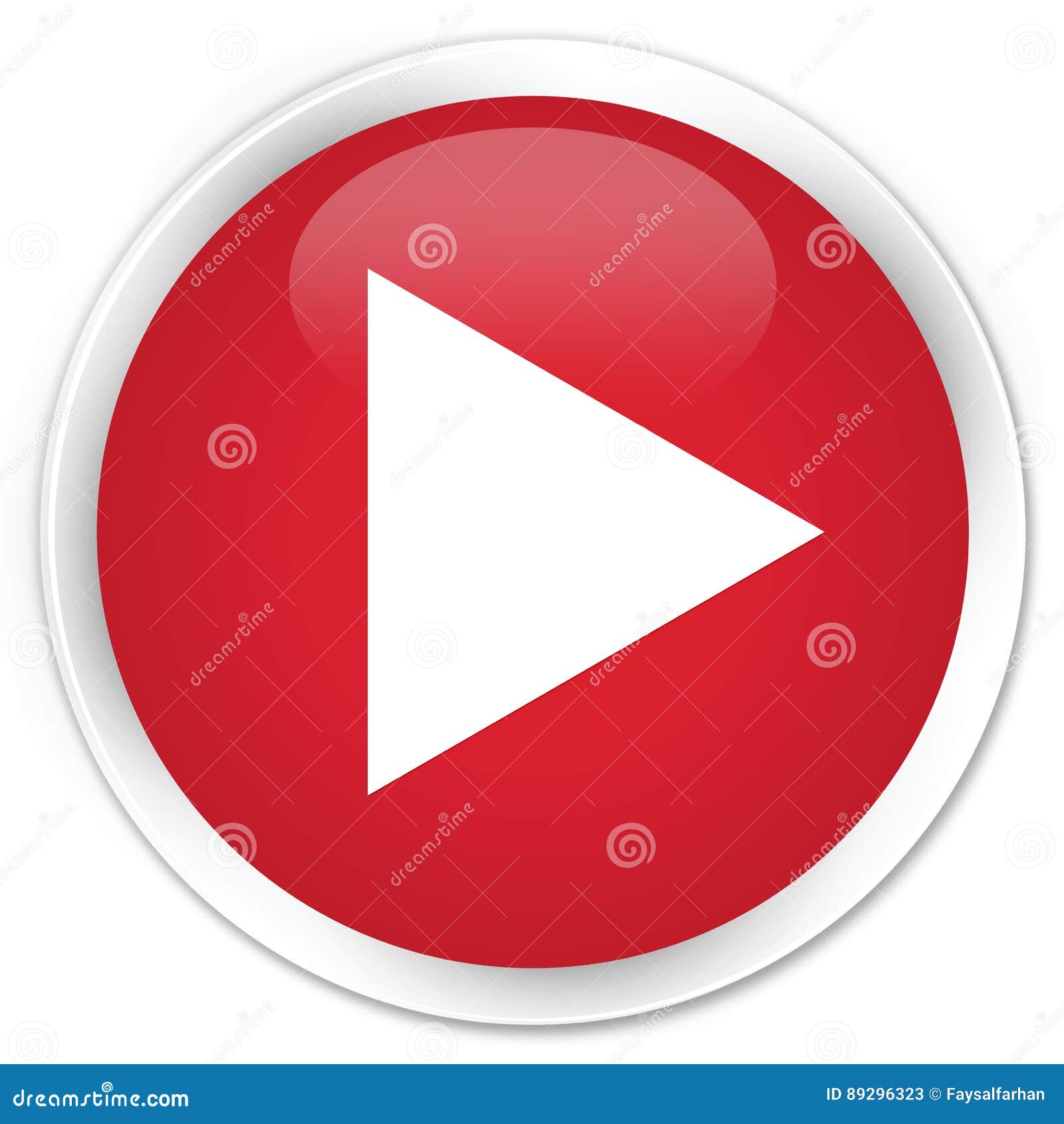 Play Icon Premium Red Round Button Stock Illustration - Illustration of ...