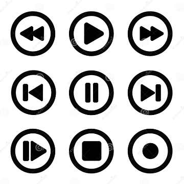 Play icon set1 stock vector. Illustration of download - 55471241